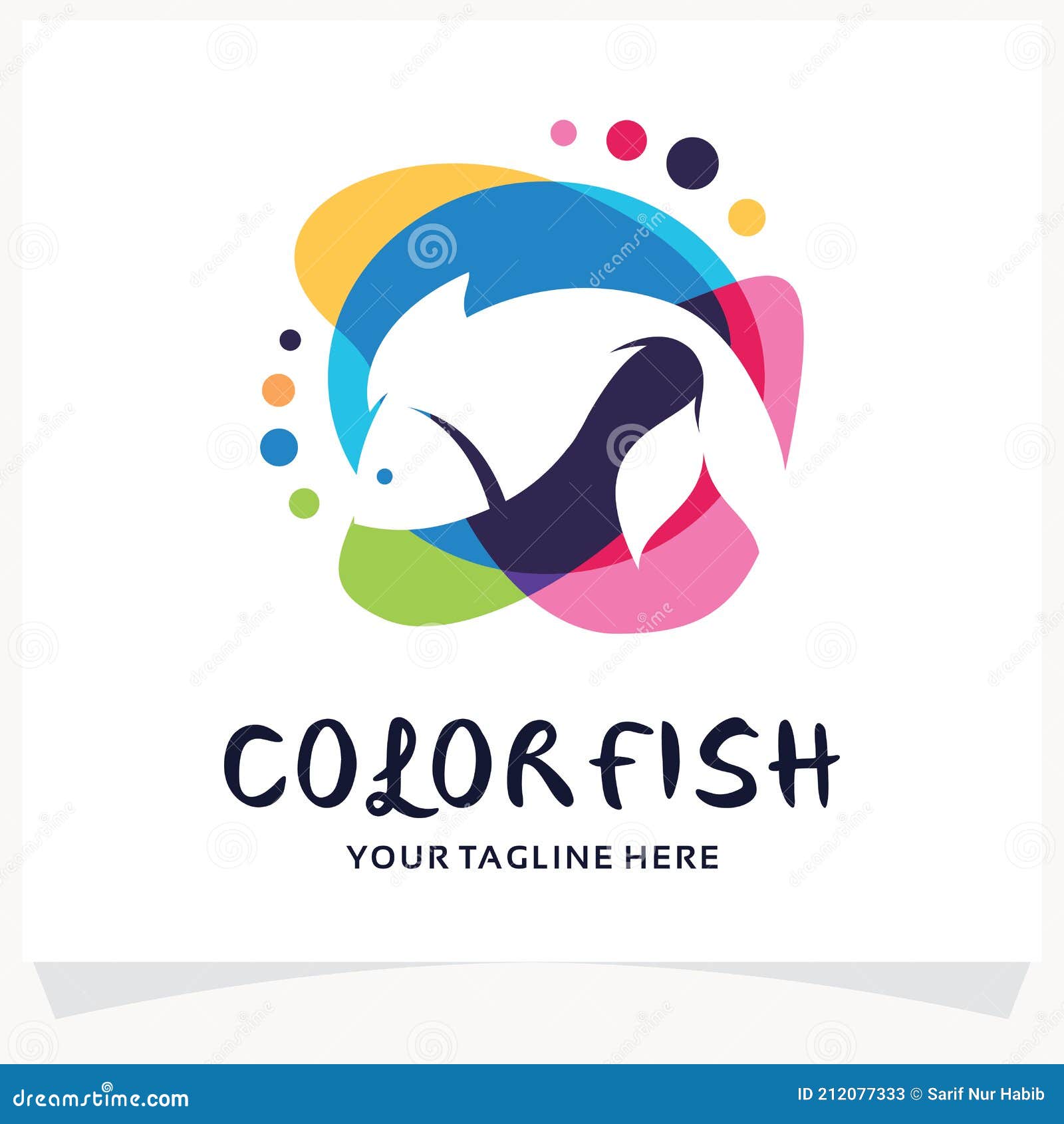 Color Fish Logo Design Template Inspiration Stock Vector - Illustration ...