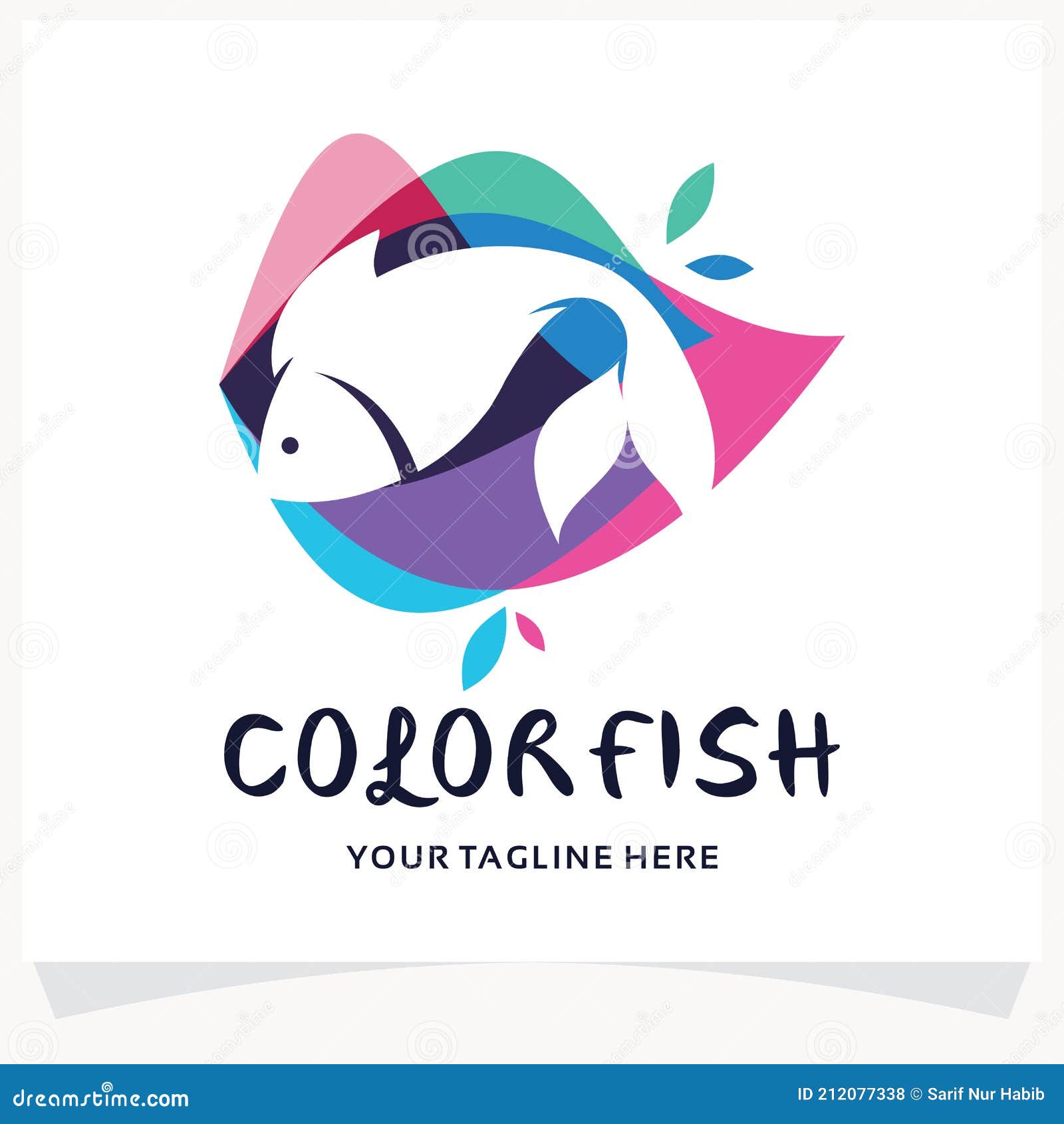 Color Fish Logo Design Template Inspiration Stock Vector - Illustration ...