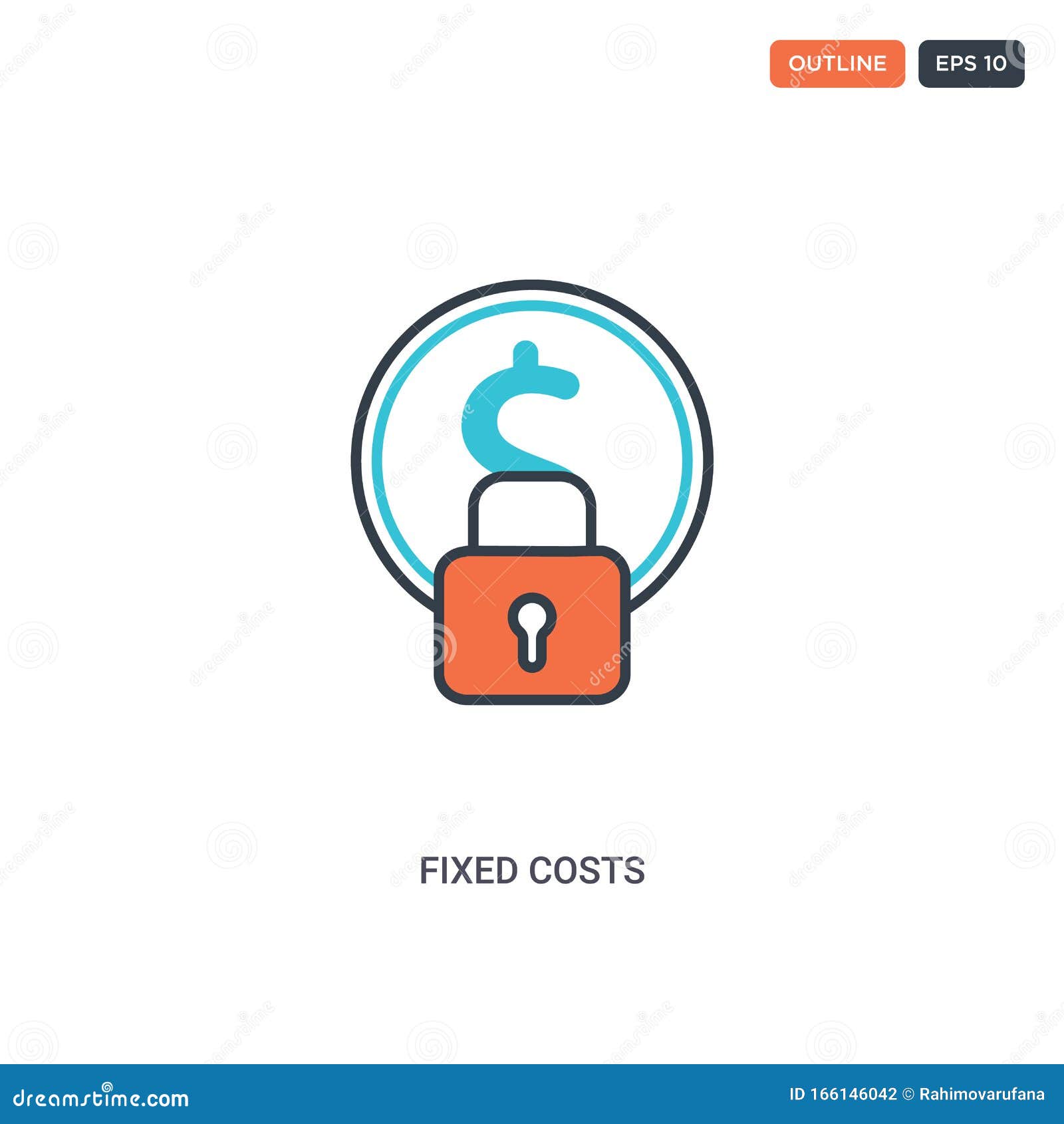 2 Color Fixed Costs Concept Line Vector Icon. Isolated Two Colored ... 2 Color Fixed Costs Concept Line Vector Icon. Isolated Two Colored ...