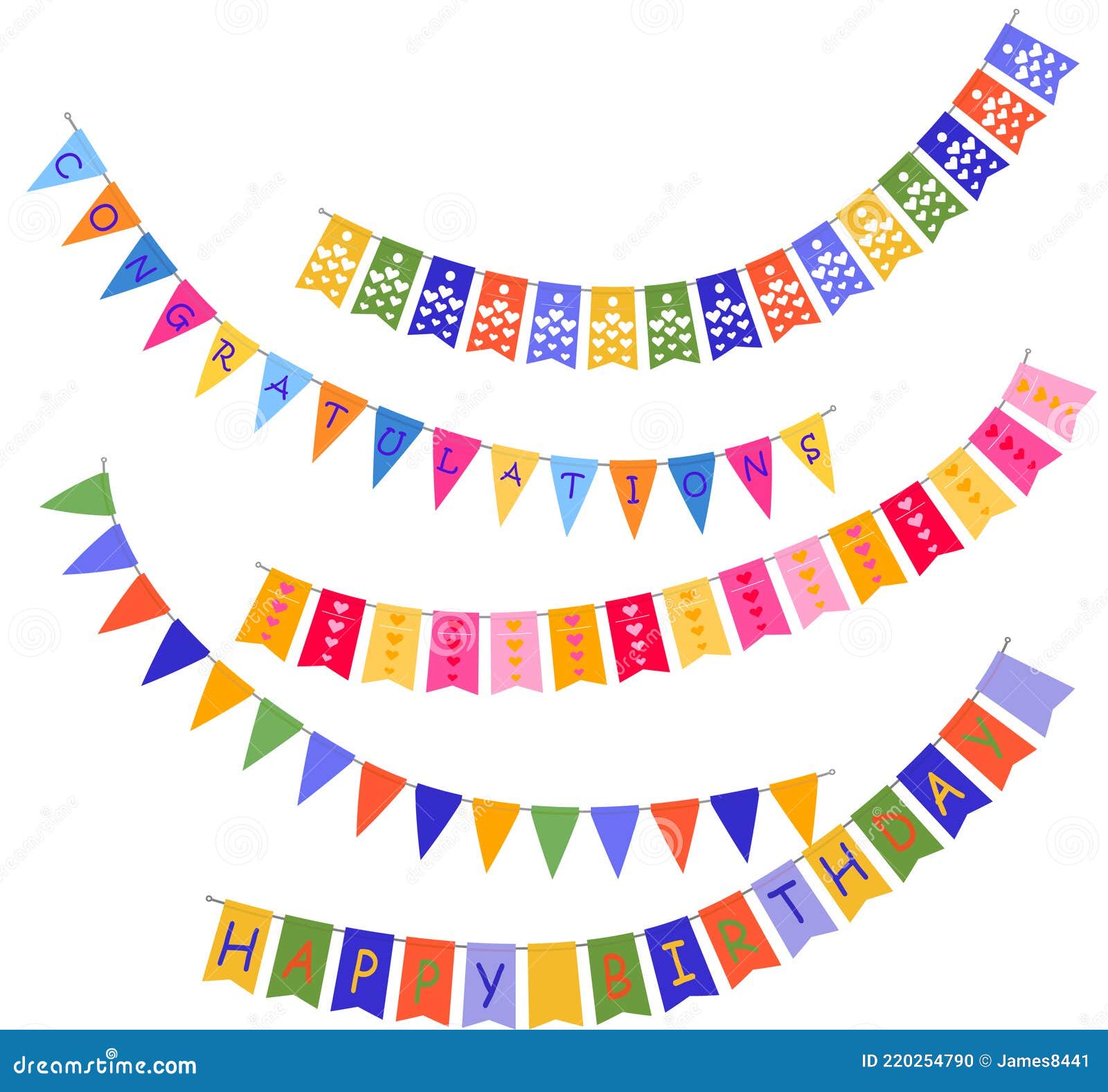Color Flags for Birthday Party Stock Vector - Illustration of colorful ...