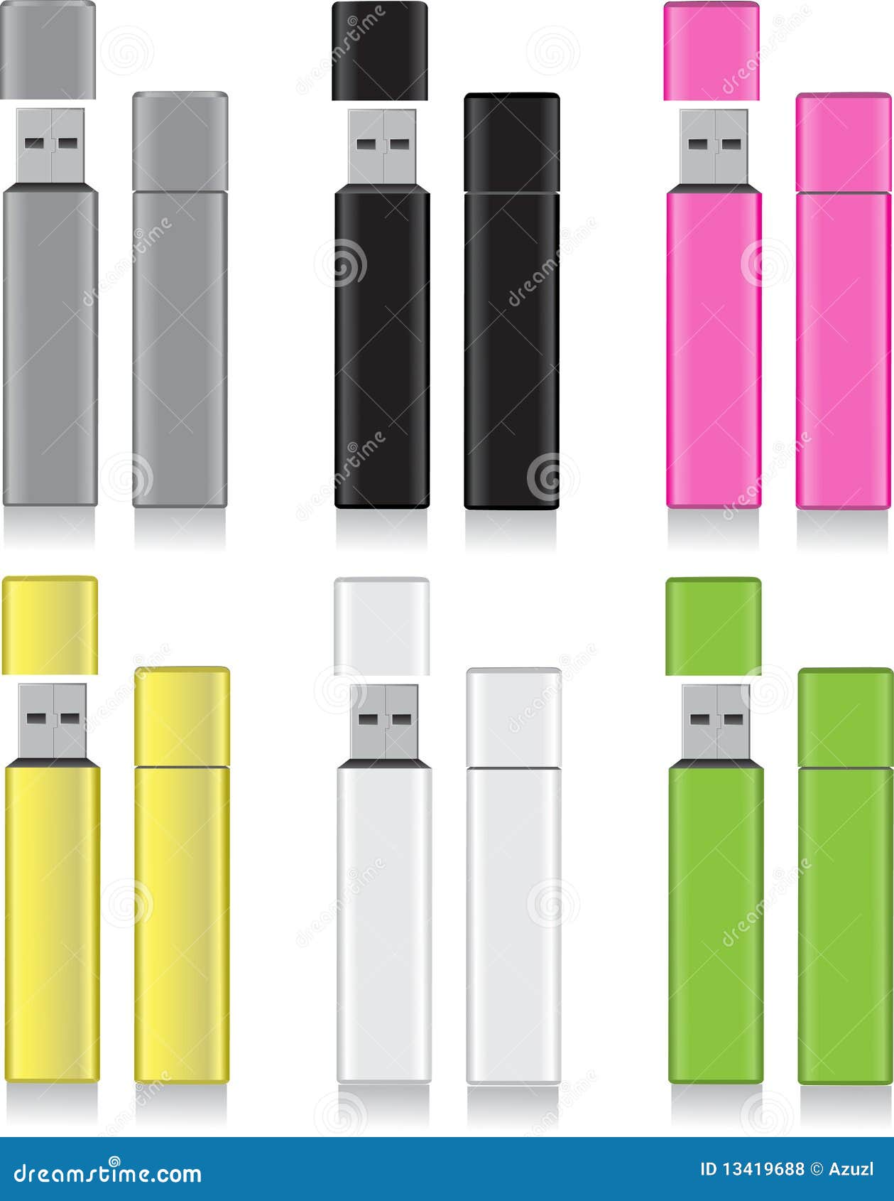 Color flash drive stock vector. Illustration of information - 13419688