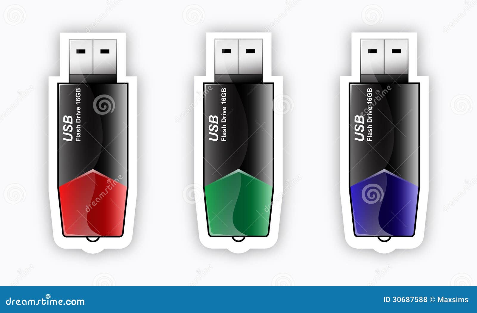 Color flash drive stock vector. Illustration of file - 30687588