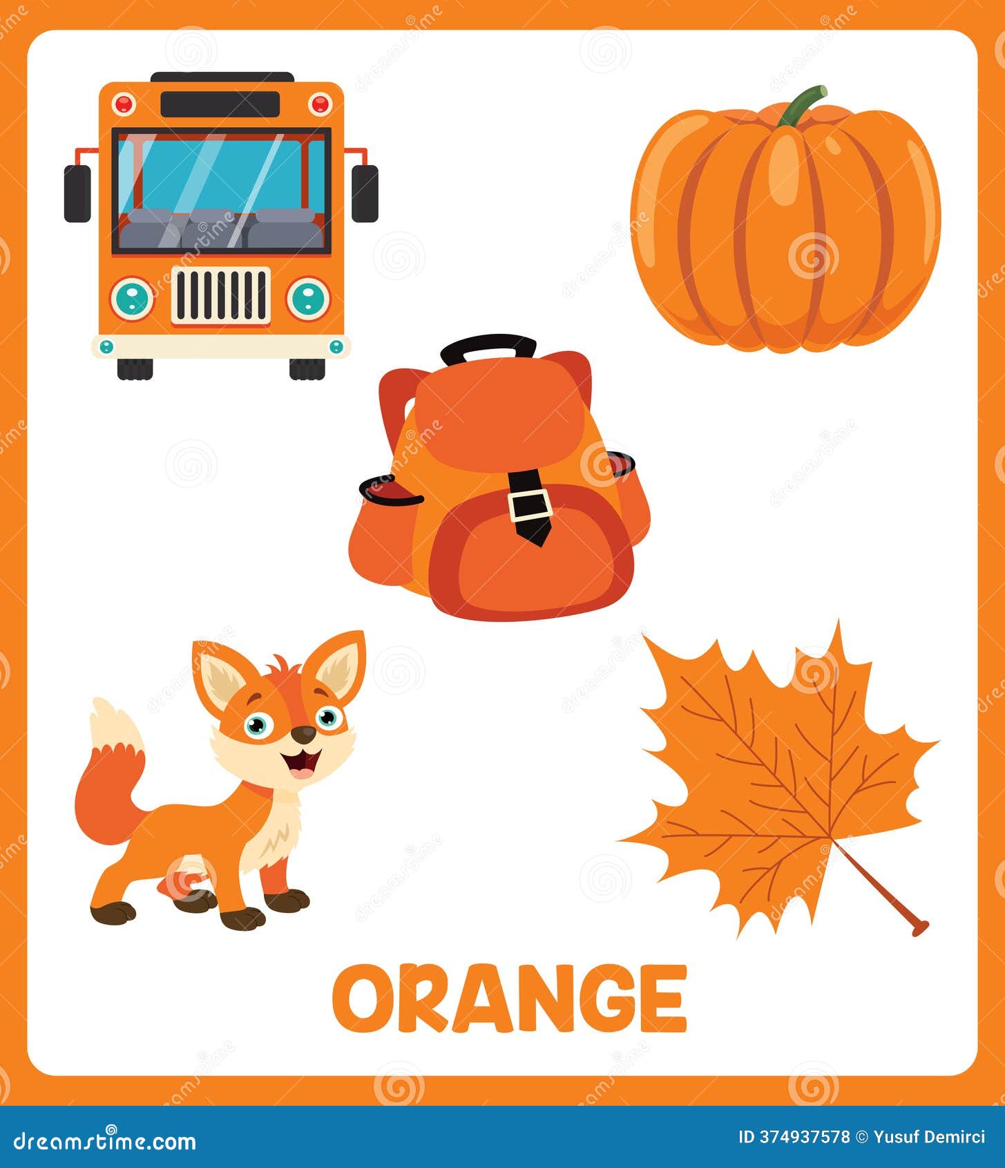 Cut And Color. Flashcard Set. Coloring Book For Kids. Cute Cartoon ...