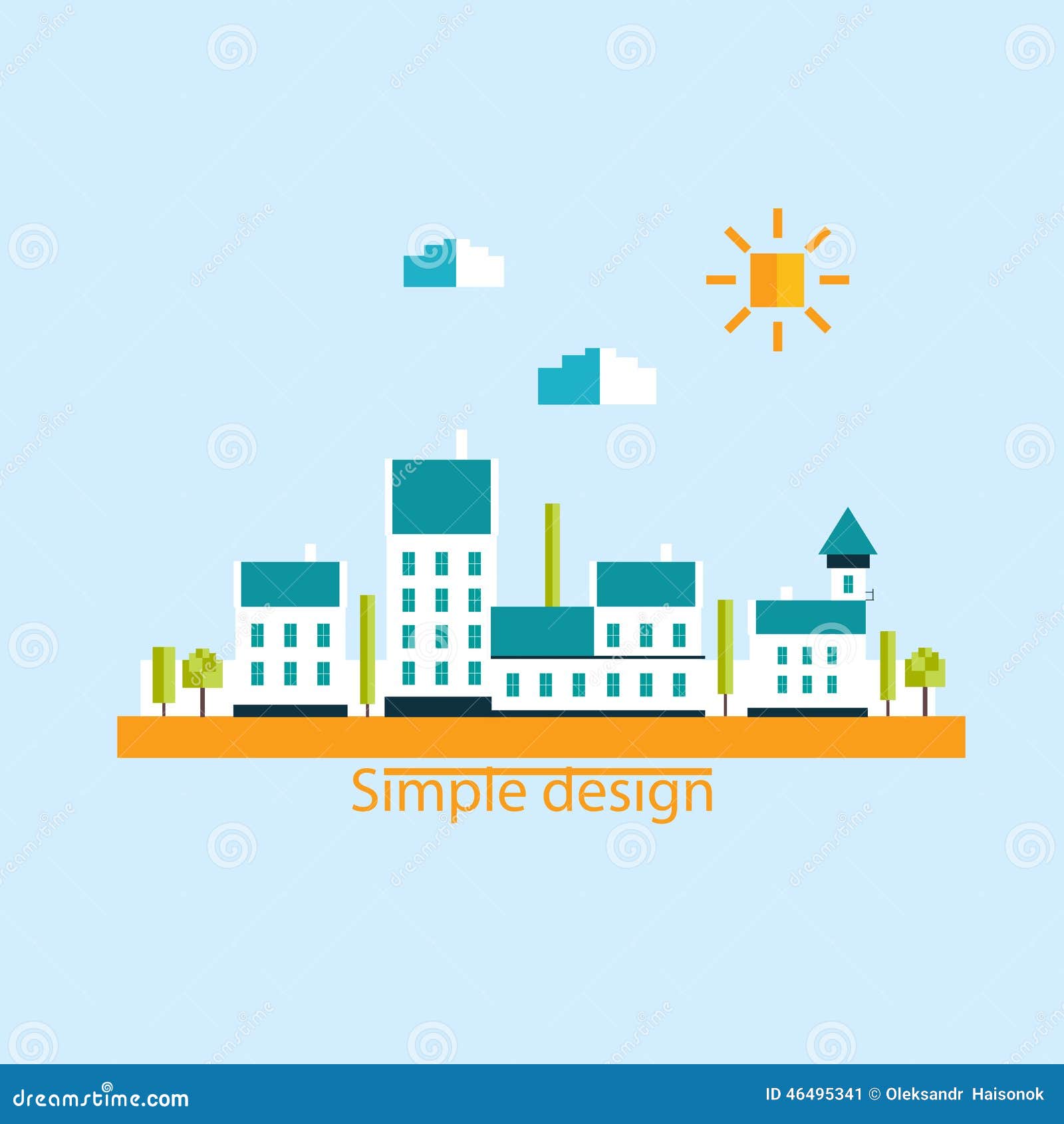 Color Flat Contours of the Urban Landscape Stock Vector - Illustration ...