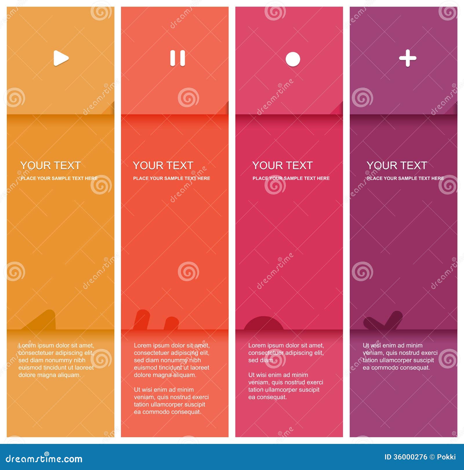 4 Color Flat Design Template Stock Vector - Illustration of color ...