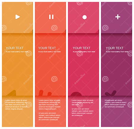 4 Color Flat Design Template Stock Vector - Illustration of color ...