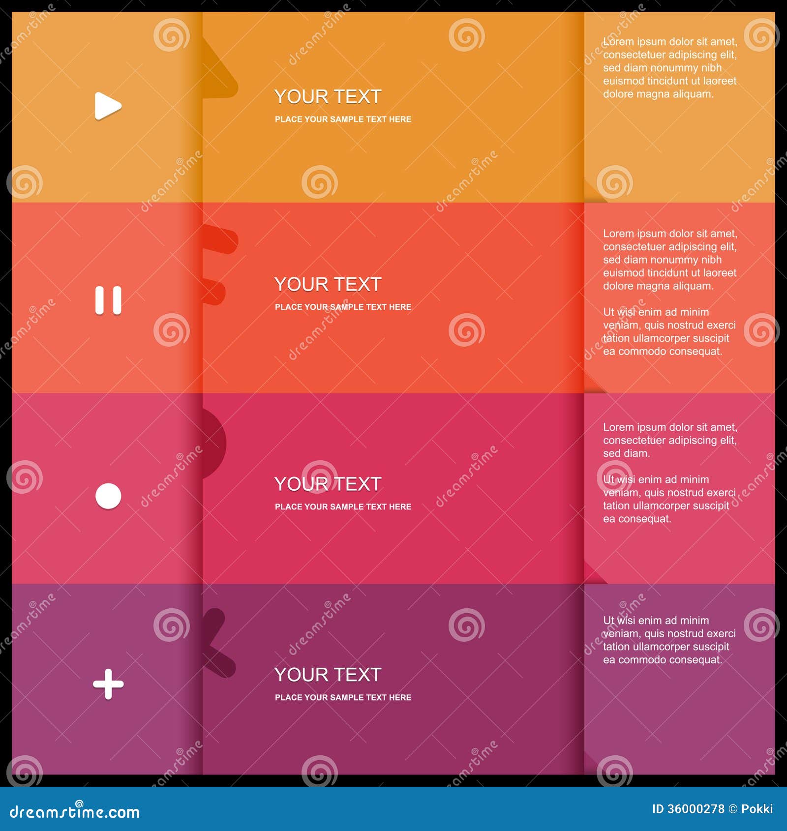 4 Color Flat Design Template Stock Vector - Illustration of information ...
