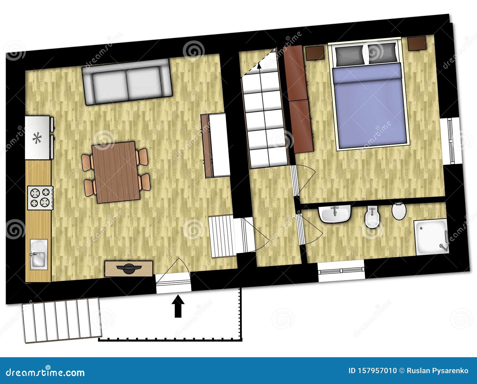 Color Floor Plan. Illustration Floor Plan Stock Illustration ...
