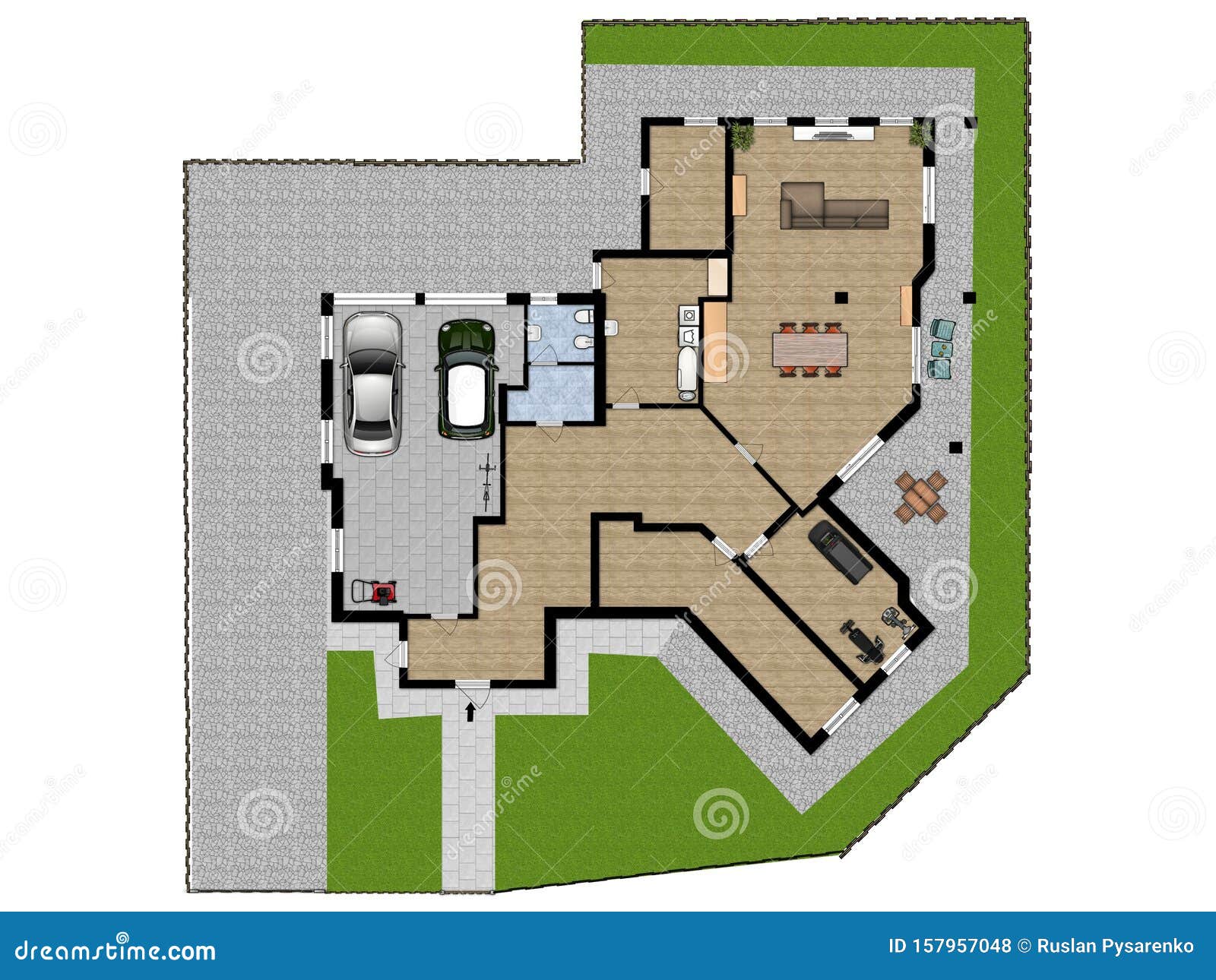 Color Floor Plan. Illustration Floor Plan Stock Illustration ...