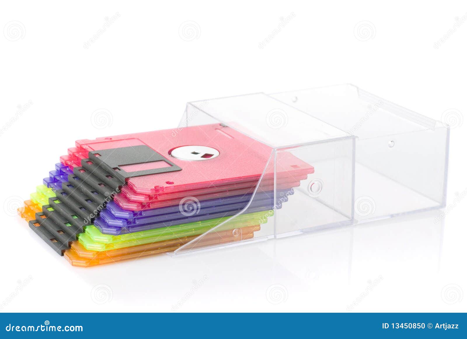 Color Floppy Disks in Box Isolated Stock Photo - Image of floppy ...