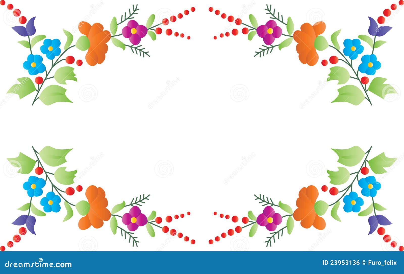 Color floral frame stock vector. Illustration of frame - 23953136