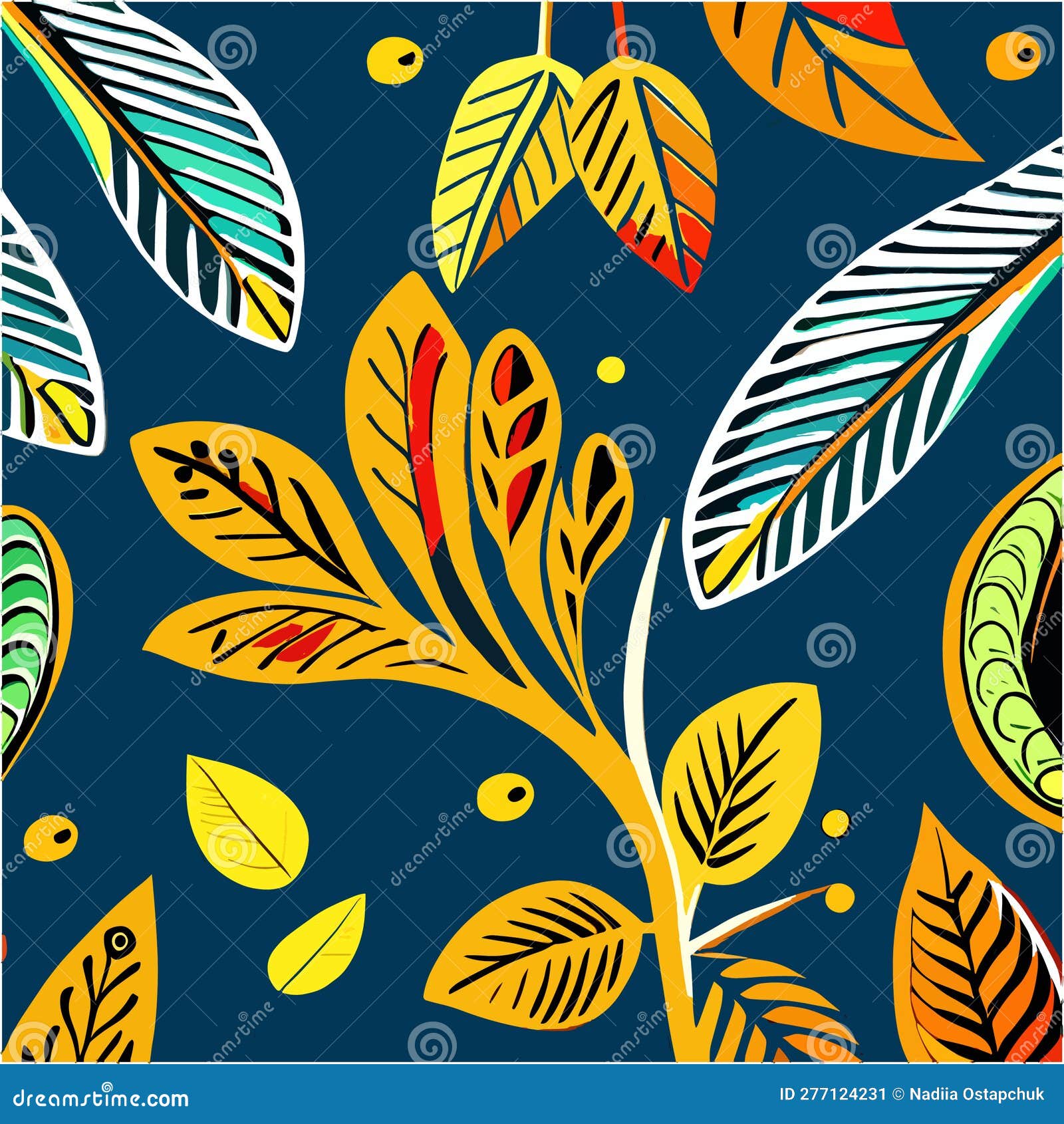 Color Floral Pattern on the Dark Stock Vector - Illustration of color ...