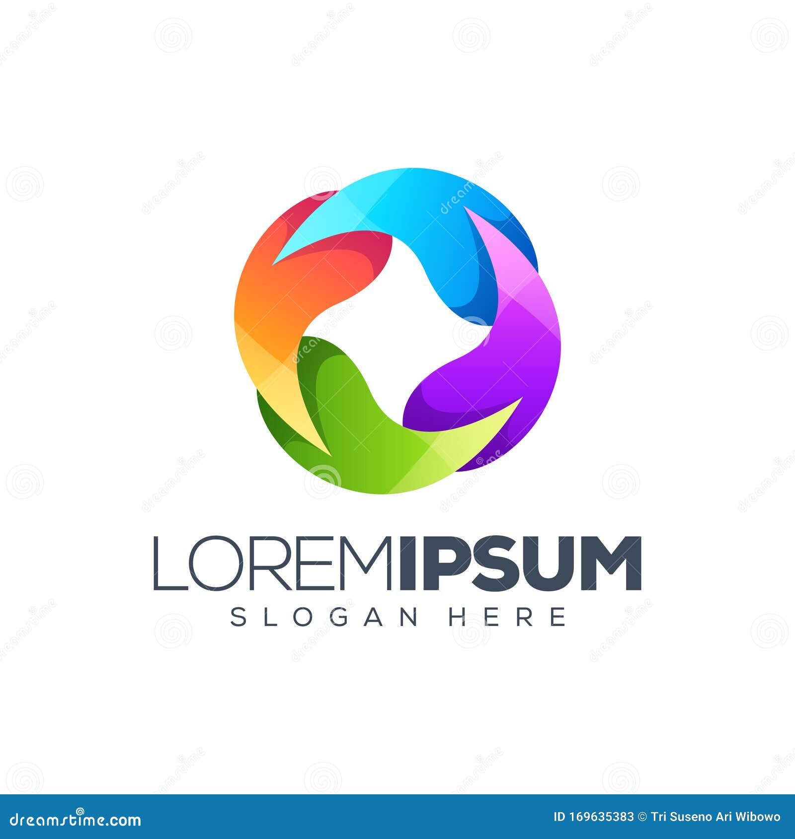 Color Flow Logo Design Vector Illustrations Stock Vector - Illustration ...