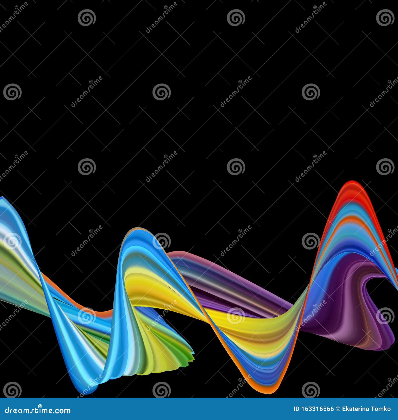 Color Flow of Paint. Waves. Element of Design. Abstract Background of a ...