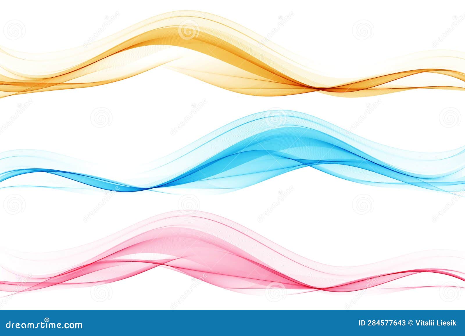 Color Flow of Wavy Lines, Abstract Waves Background. Vector Waves Set ...