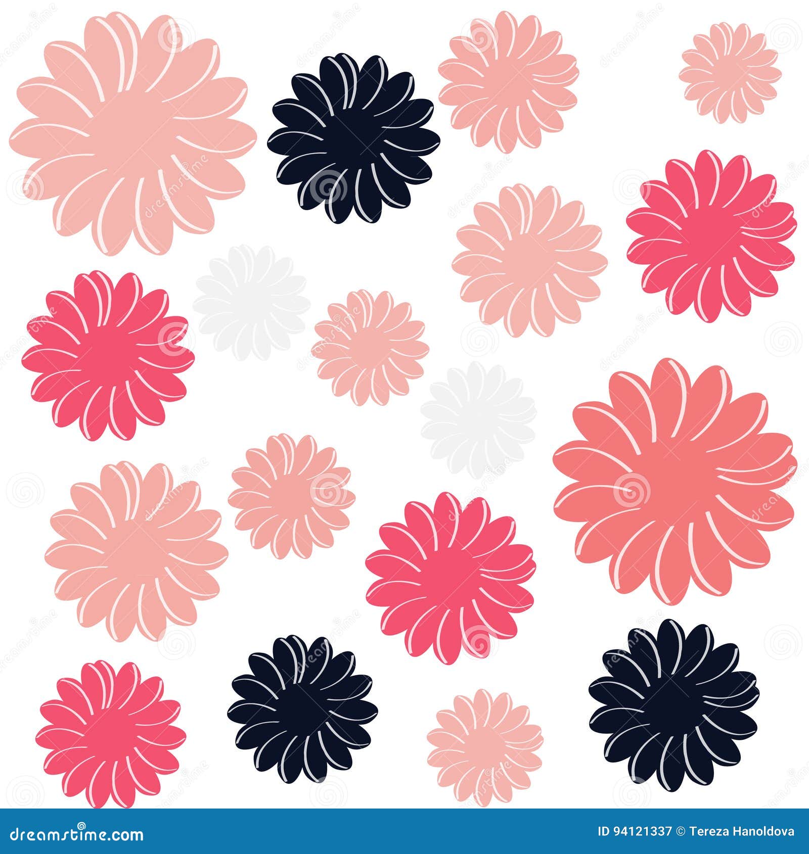 Color Flowers Isolated on White Background Stock Vector - Illustration ...