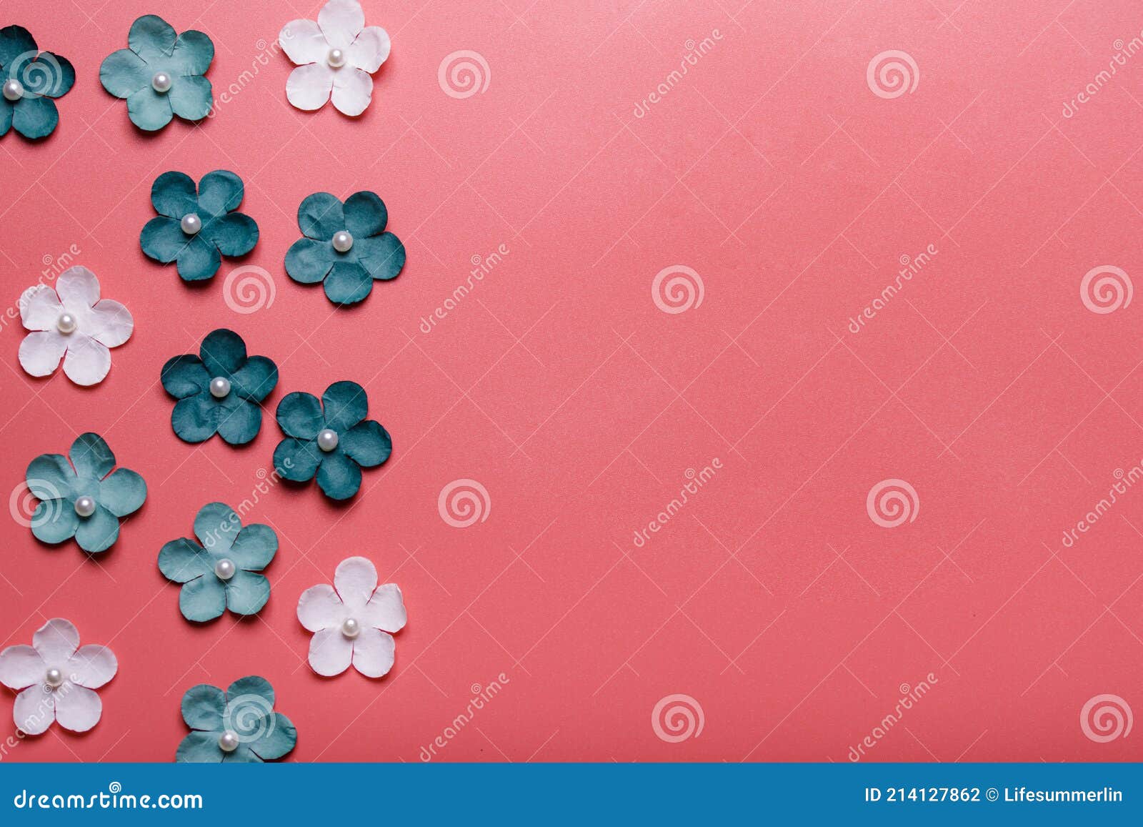 Color Flowers Paper Background. Decorative Paper Flowers Stock Photo ...