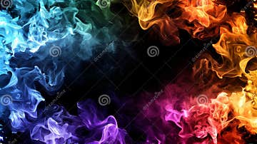 A Color Flyer Template with a Transparent Smoke Effect Stock Photo ...