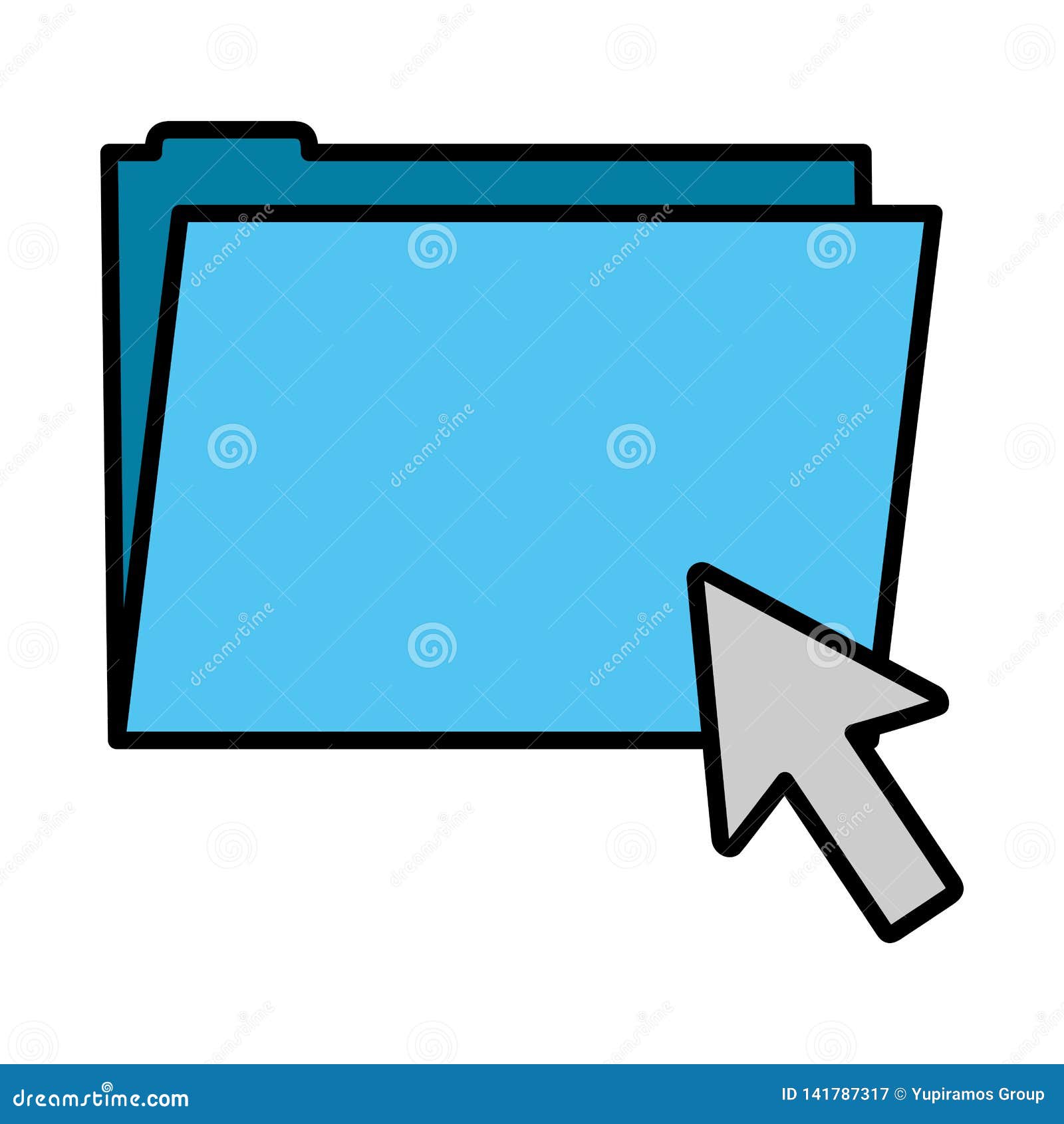 Color Folder File with Arrow Cursor Mouse Stock Vector - Illustration ...