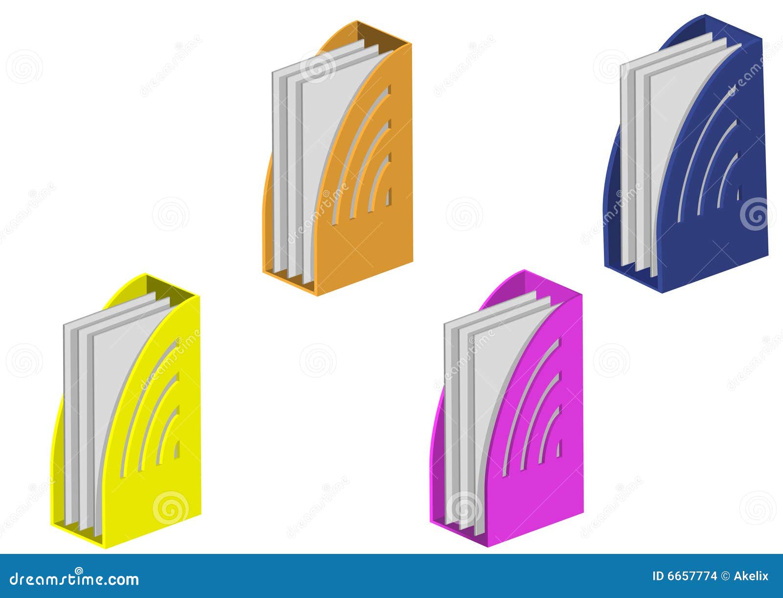 Color folders with paper stock vector. Illustration of isolated - 6657774