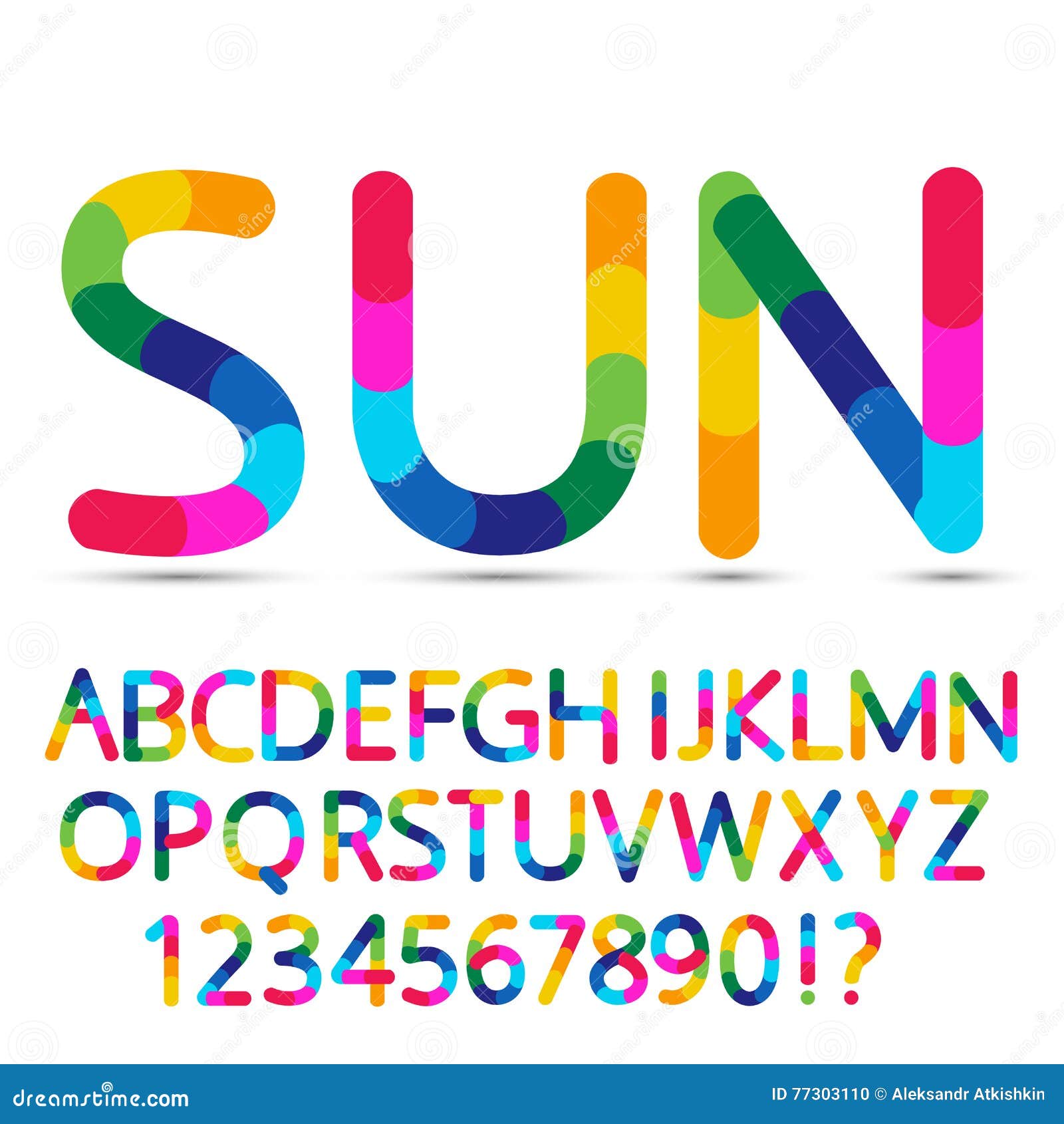 Color font stock vector. Illustration of language, alphabet - 77303110