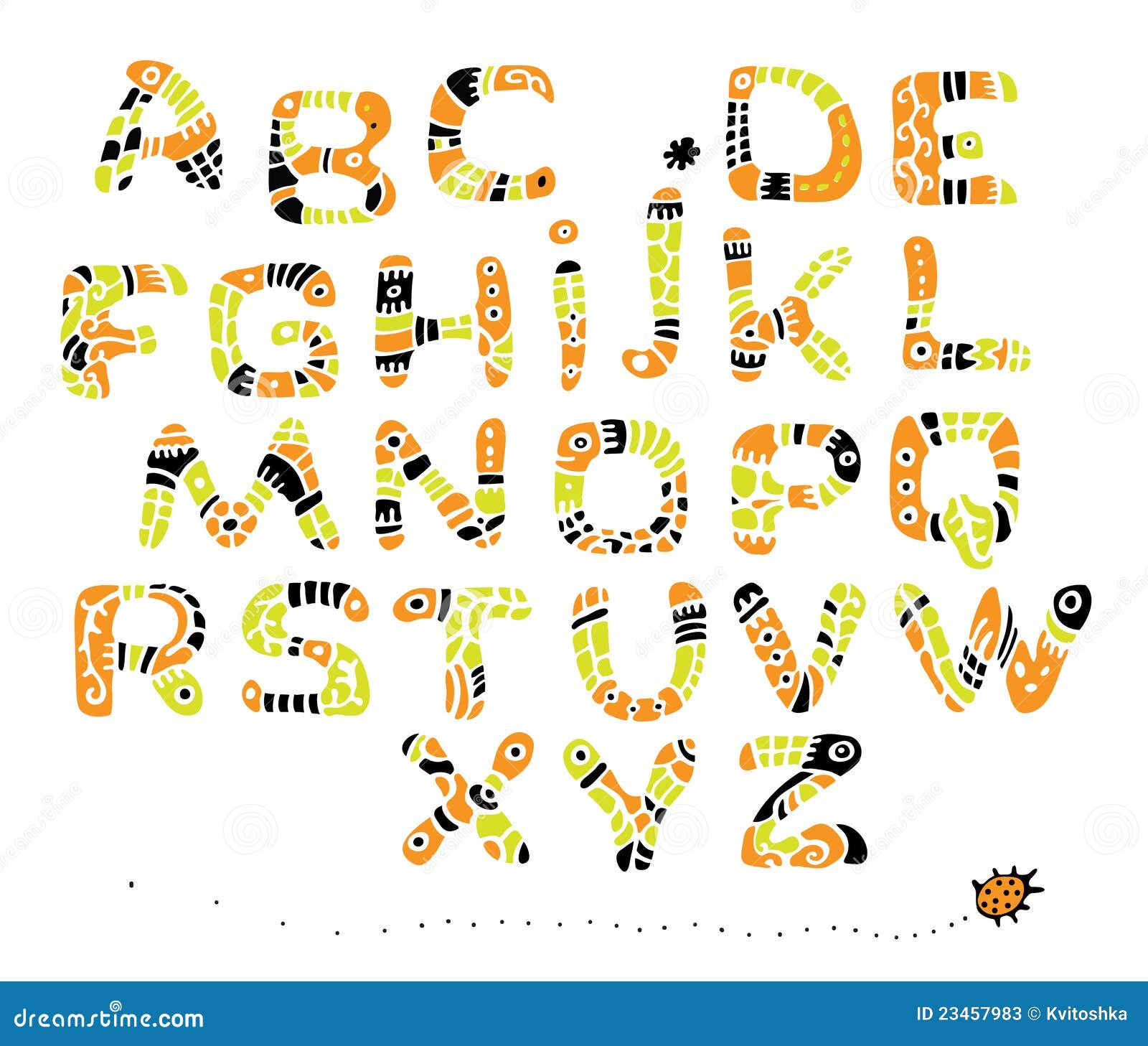 Color Font in the Style of Ethnic Stock Vector - Illustration of ...