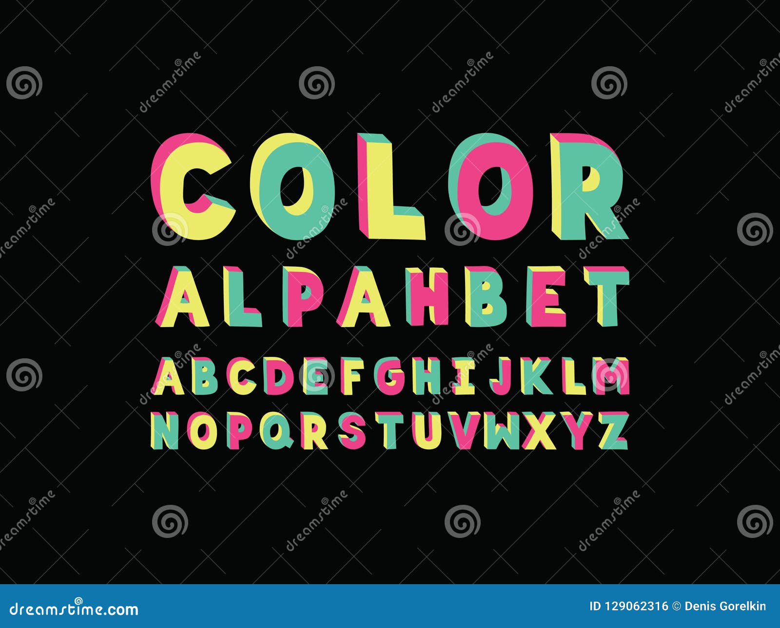 Color Font. Vector Alphabet Stock Vector - Illustration of cool, game ...
