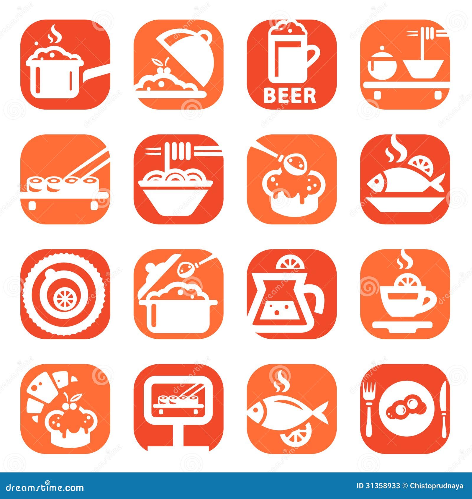 Two Color Food Market Label Templates With Bread And Pastry. Vector ...