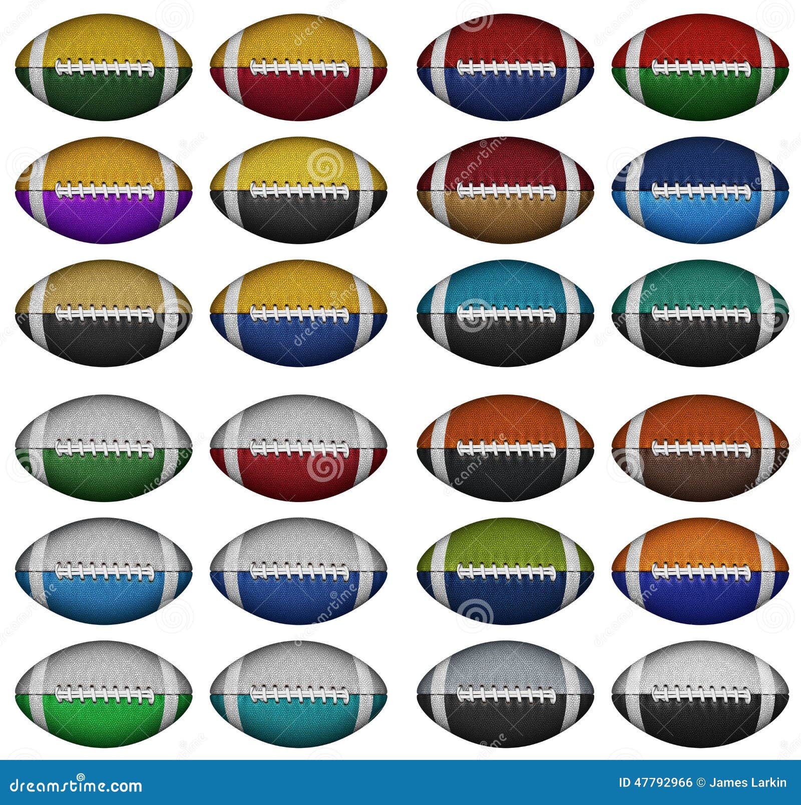 Color Footballs stock illustration. Illustration of recreation - 47792966