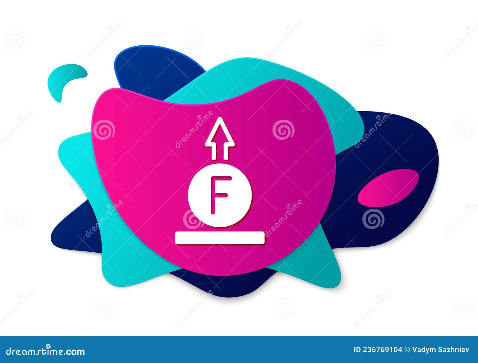 Color Force of Physic Formula Calculation Icon Isolated on White ...