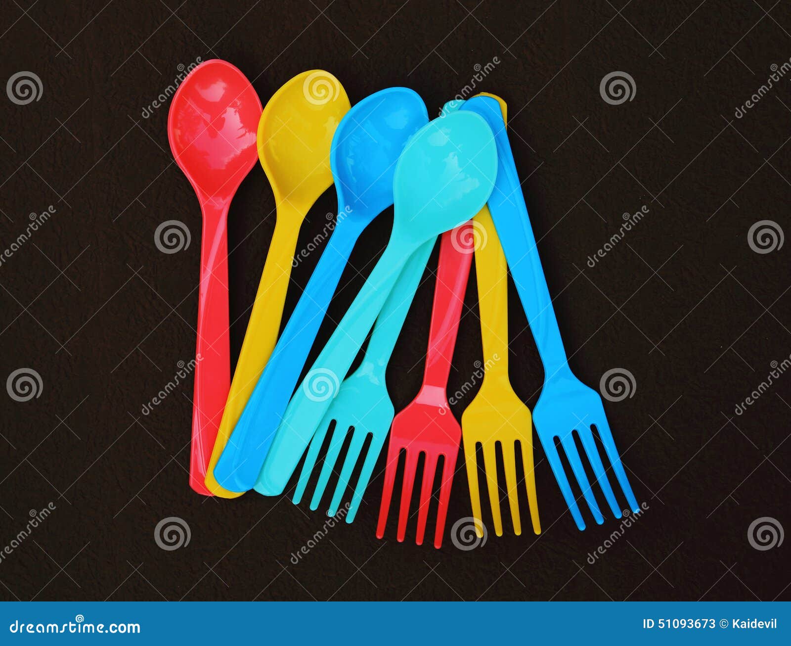 Color fork and spoon stock image. Image of colorful, tableware - 51093673