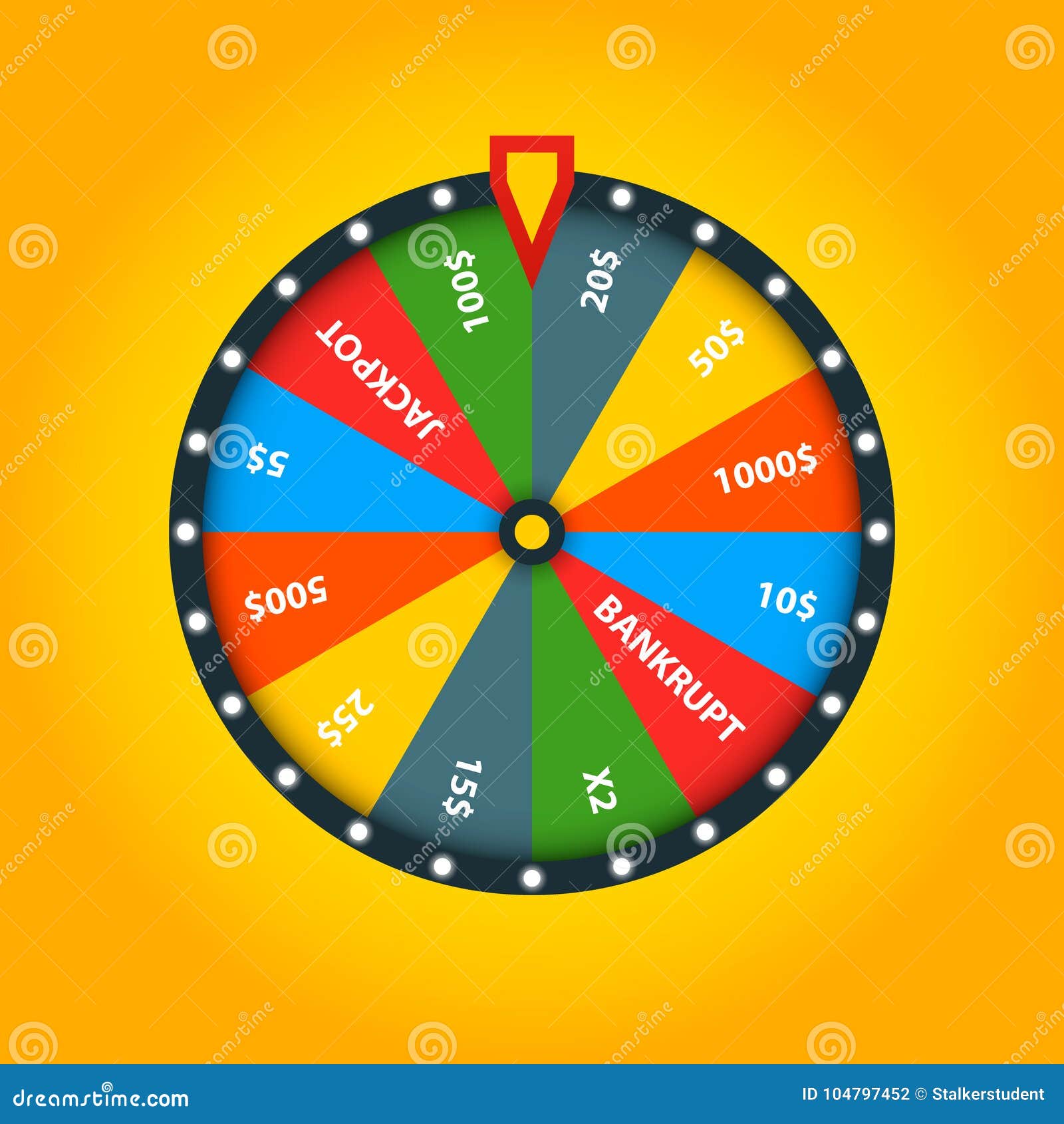 Color Fortune Wheel. Lucky Roulette. Stock Illustration - Illustration ...