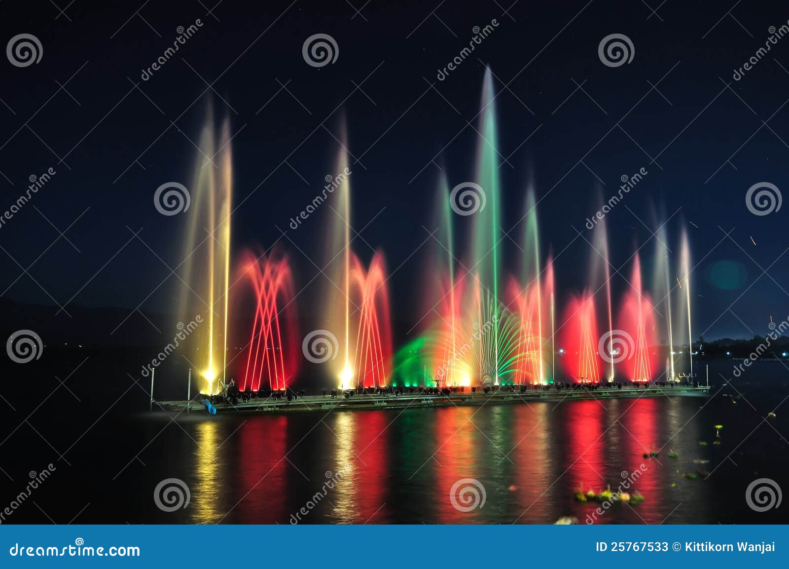 Color Fountain stock image. Image of park, magic, evening - 25767533