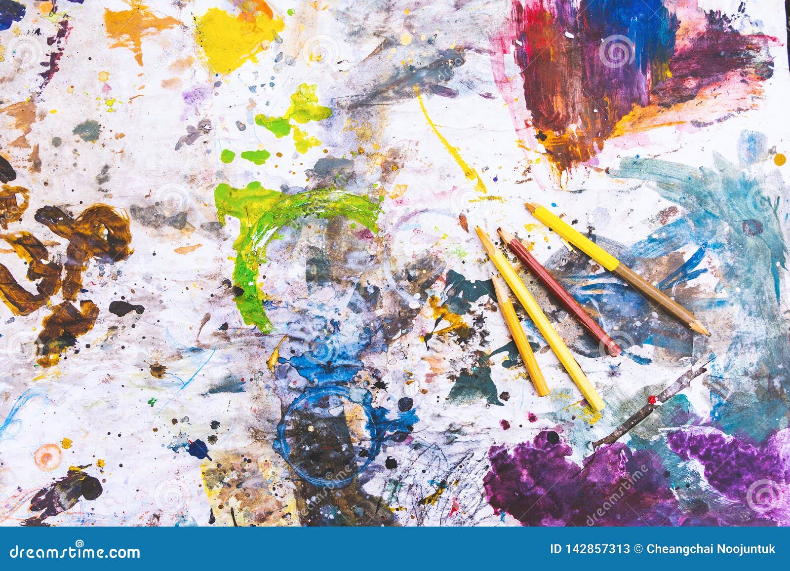 Color Fragments Stained on Paper from Art Stock Image - Image of white ...