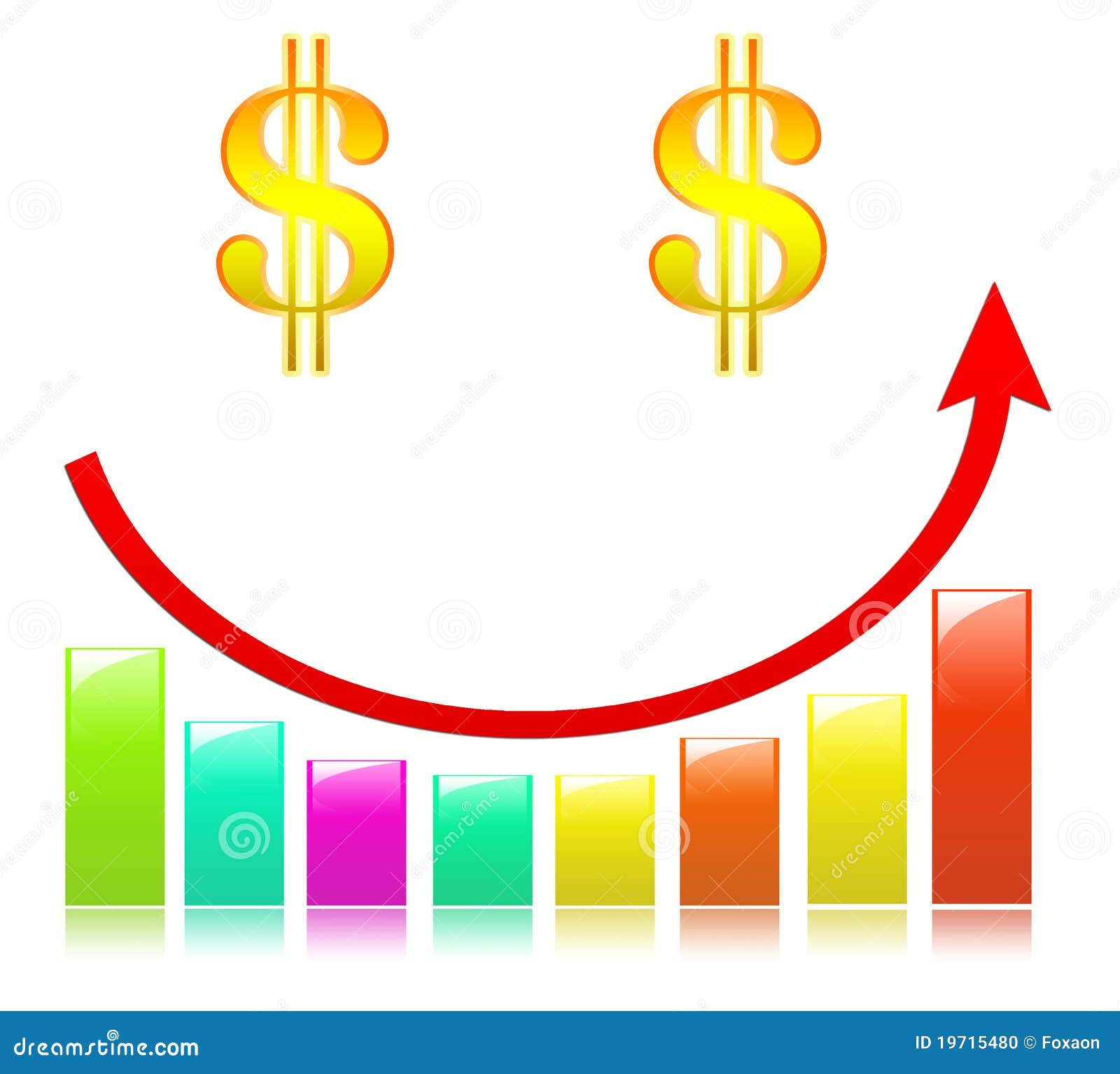 Color Ful Business Graph on Smile Stock Illustration - Illustration of ...