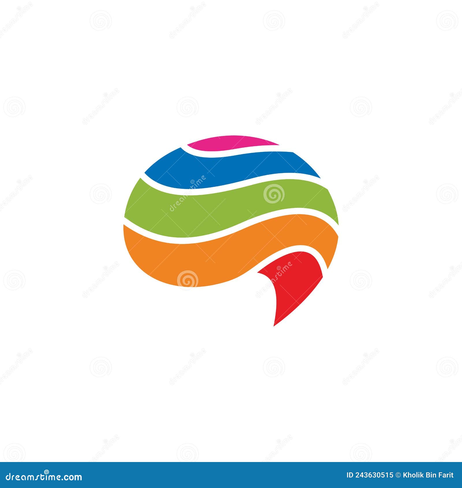 Color Full Brain Logo Vector Design Template Stock Vector ...