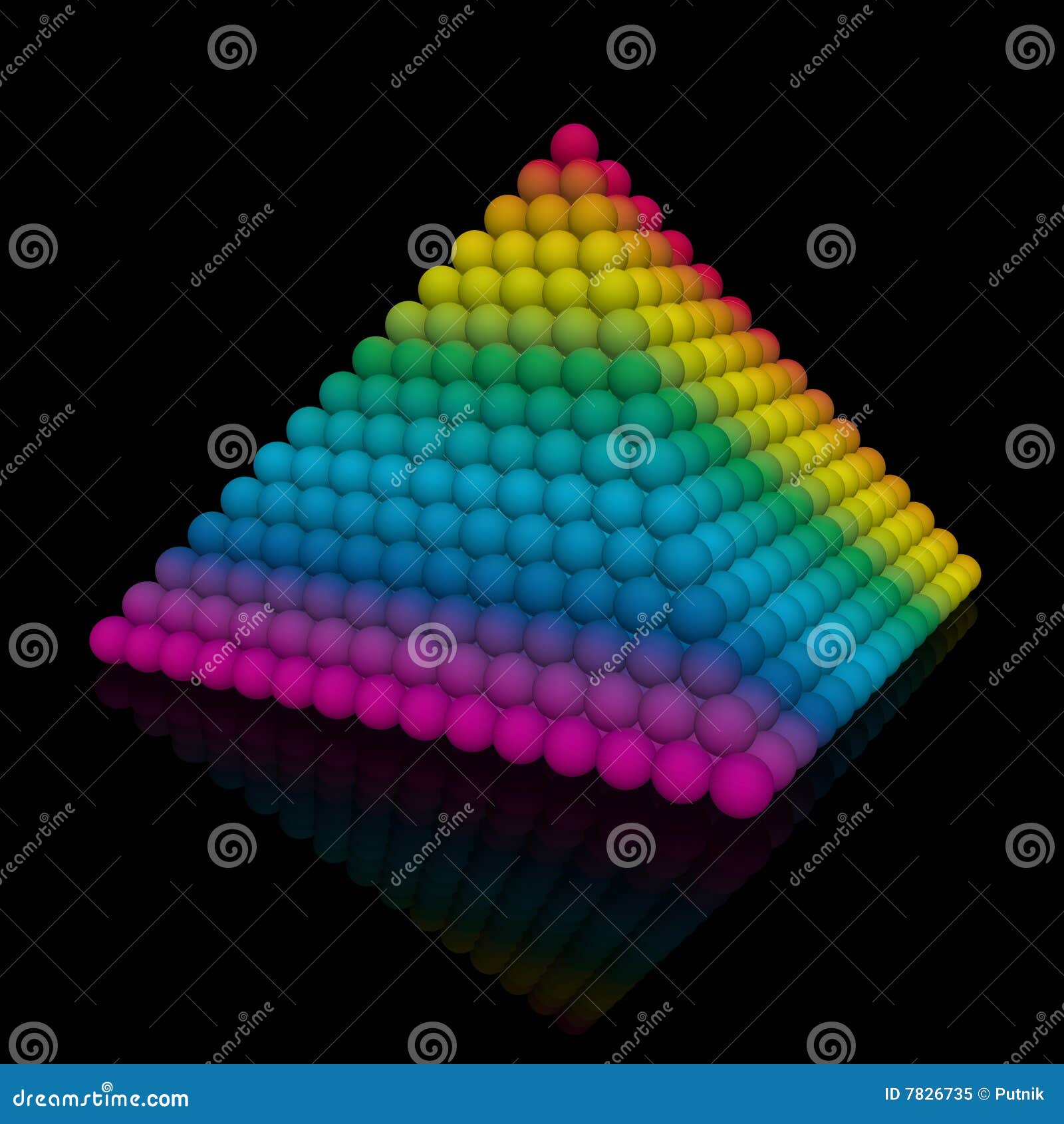 Color-full pyramid stock illustration. Illustration of orange - 7826735