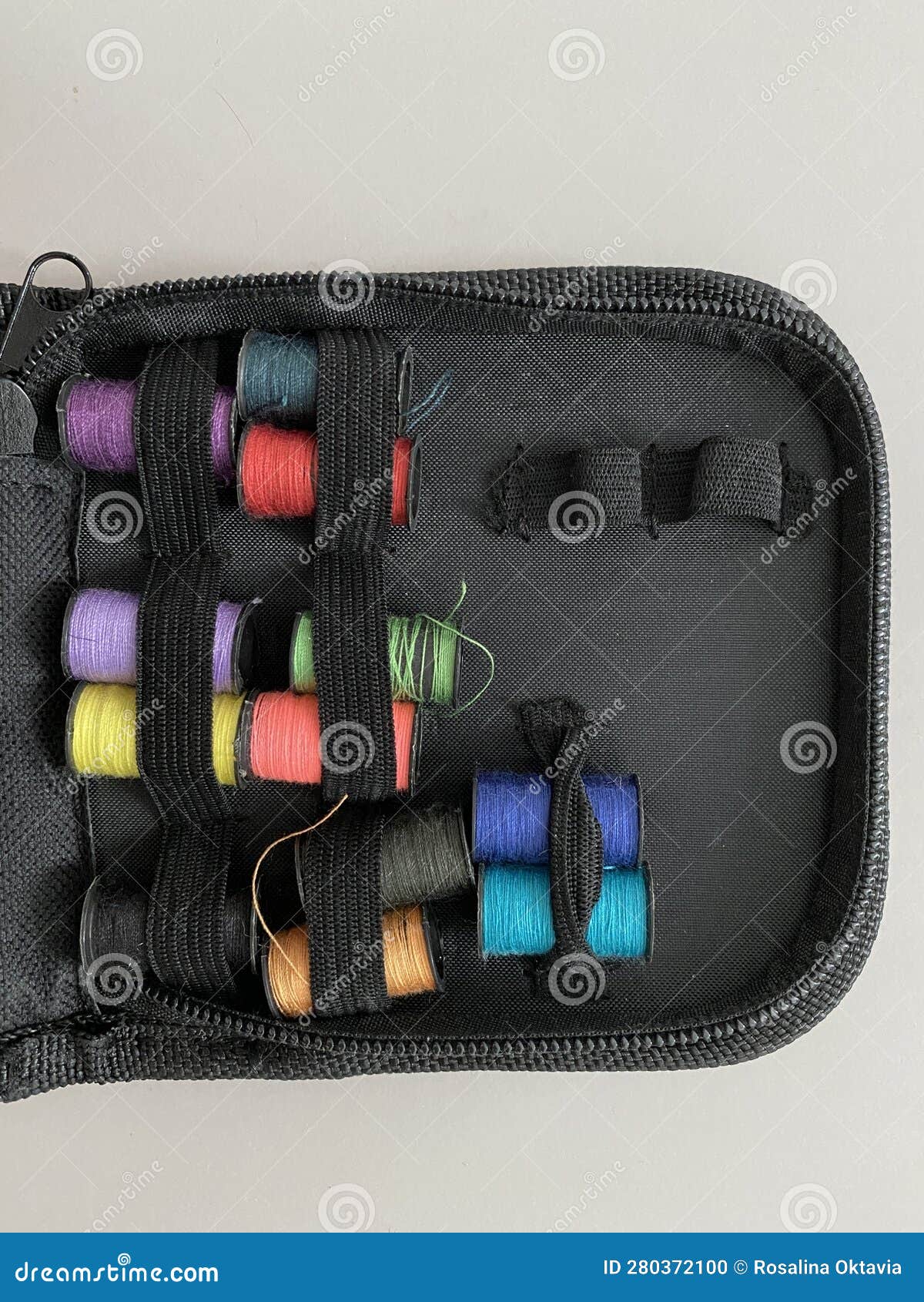 Color Full Small Spools of Thread on the Table Stock Photo - Image of ...