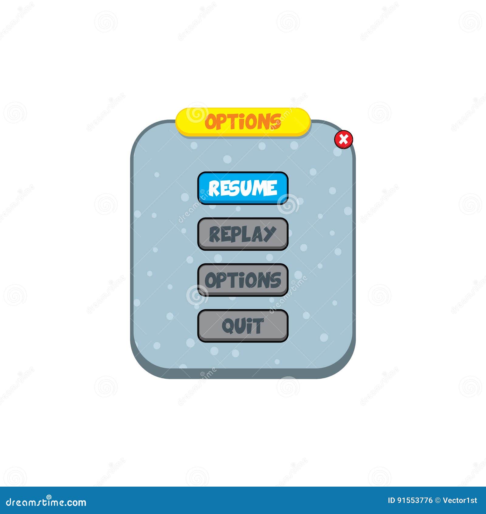 Color Game Asset Menu Icon Button Stock Illustration - Illustration of ...