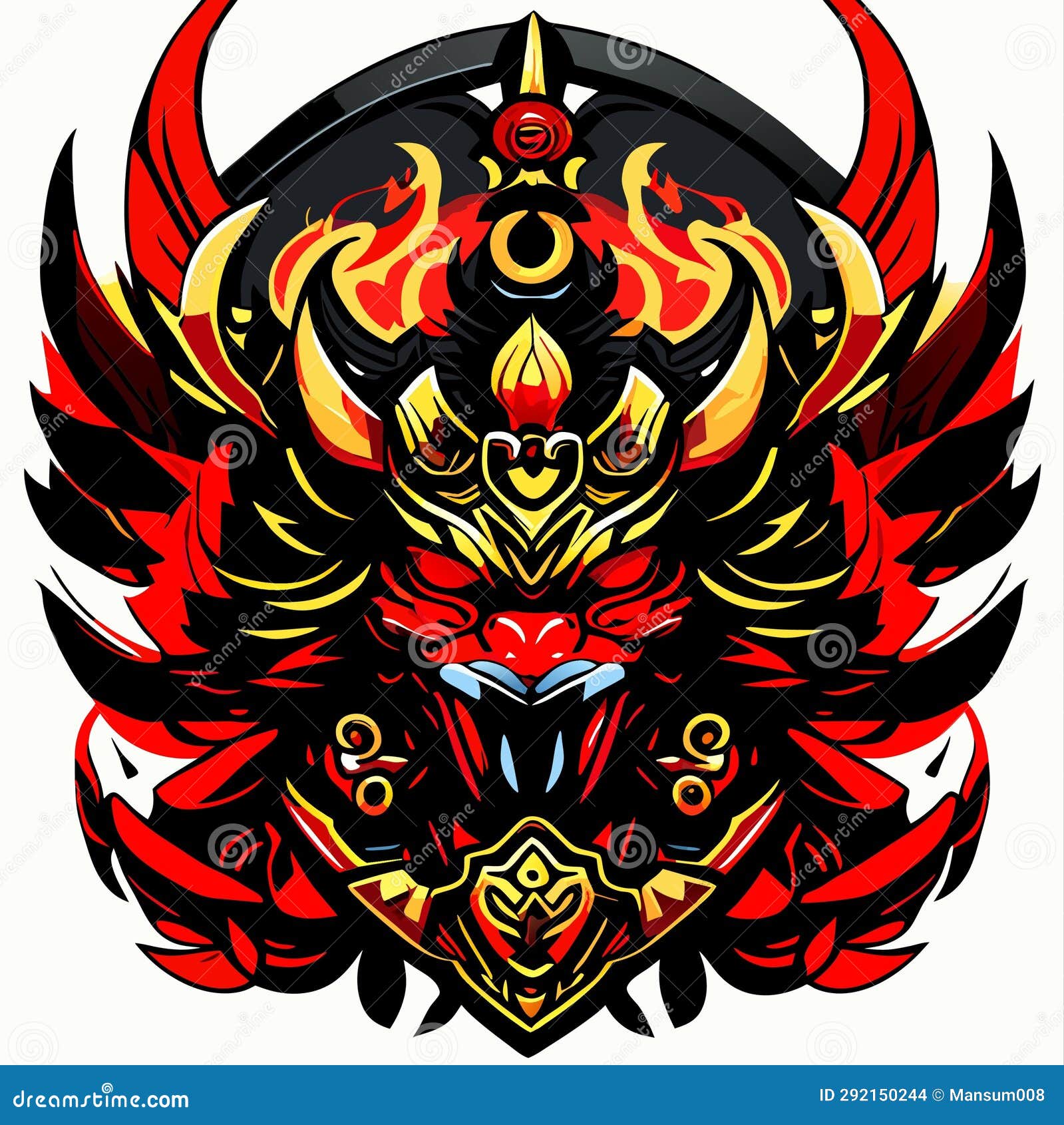 Color of Garuda Monster Cartoon Stock Illustration - Illustration of ...