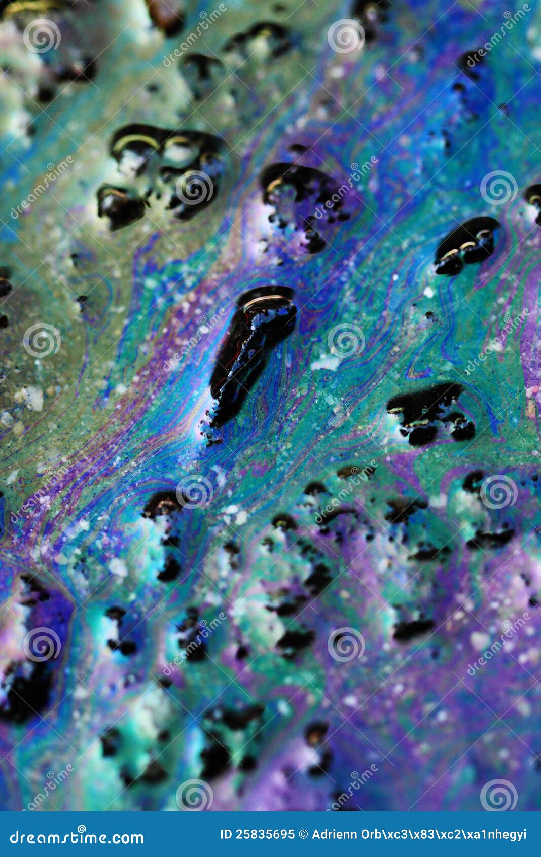 Color Gasoline Fuel Spot on Black Asphalt Stock Image - Image of ...