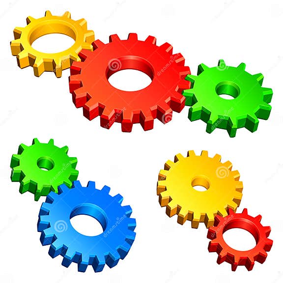 Color gears. stock vector. Illustration of painting, objects - 16591087