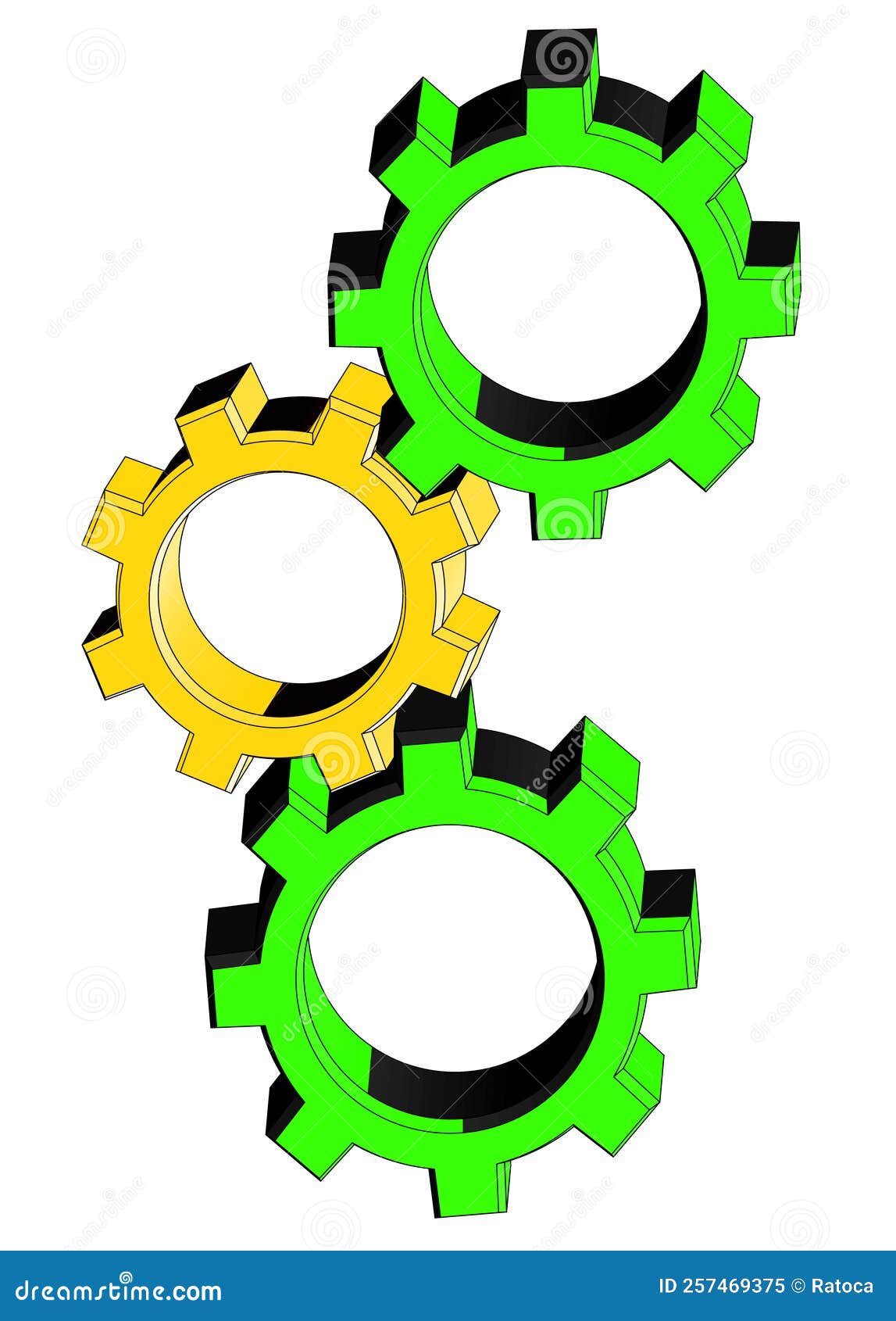 Color gears stock vector. Illustration of icon, design - 257469375