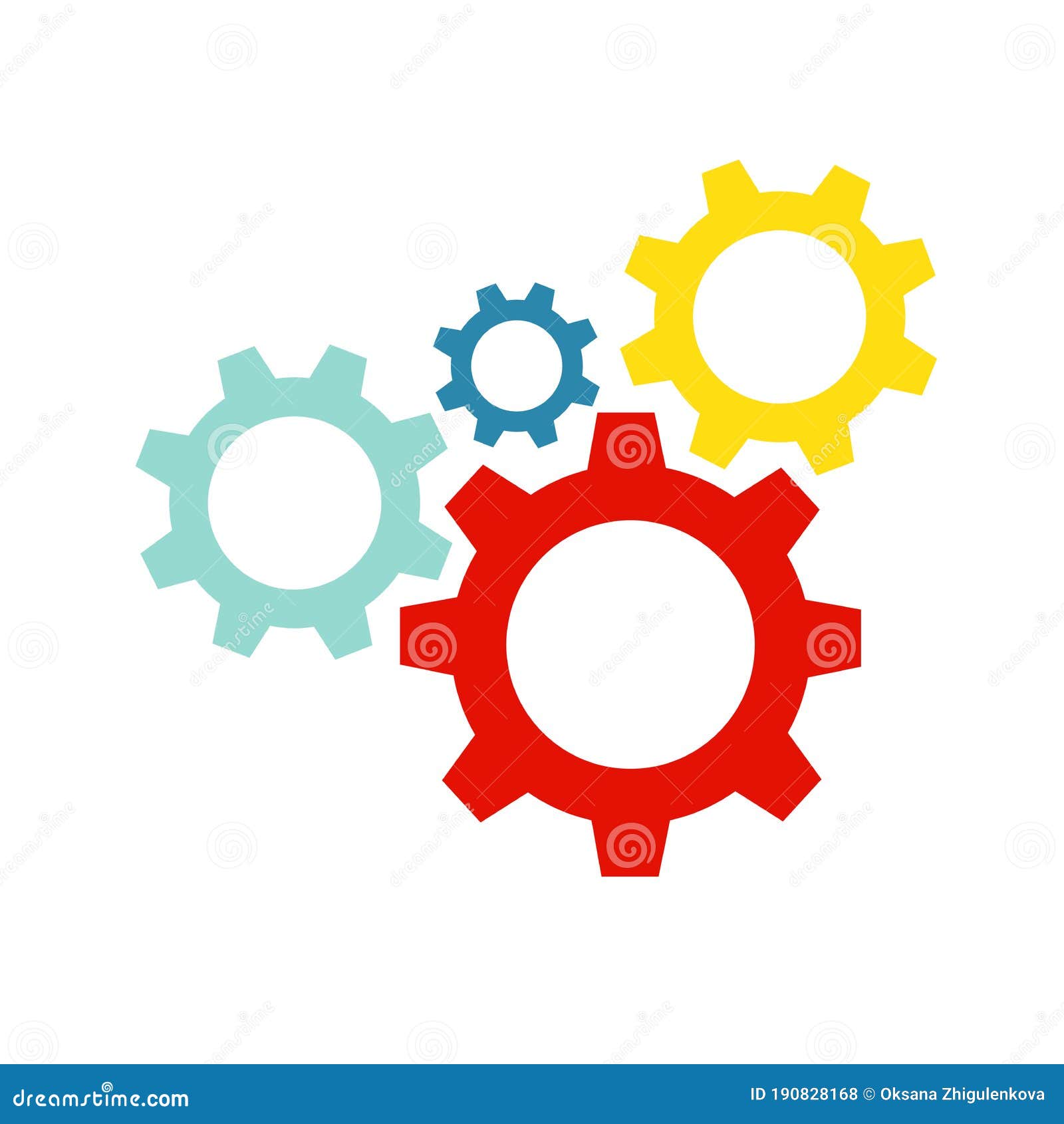 Color Gears. Cogwheel Icon Flat Picture Vector Eps10 Graphic. Flat ... Color Gears. Cogwheel Icon Flat Picture Vector Eps10 Graphic. Flat ...