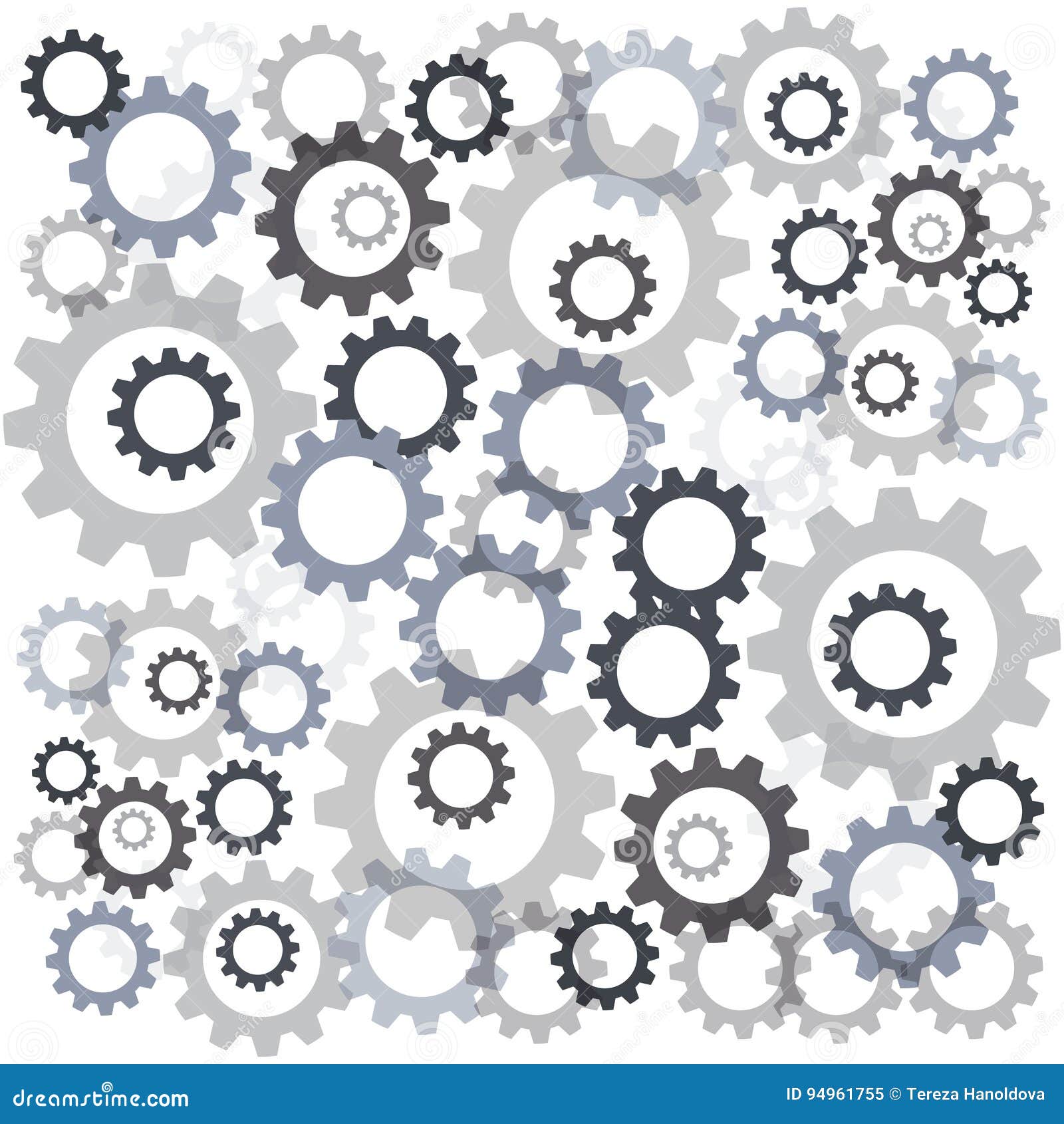 Color Gears Isolated on White Background. Vector Illustration Stock ...