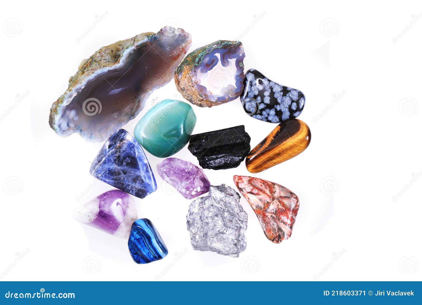 Color Gems and Minerals Collection Isolated Stock Image - Image of ...