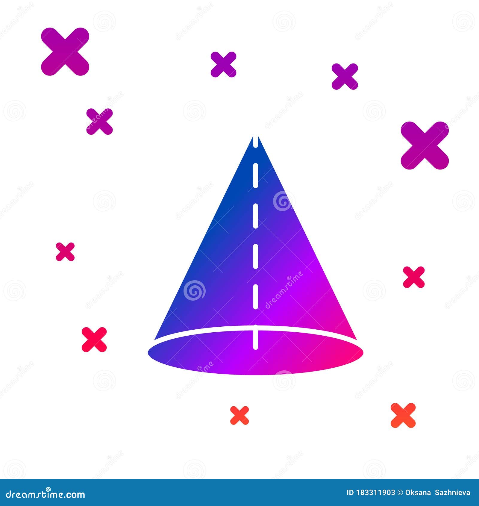 Color Geometric Figure Cone Icon Isolated on White Background. Abstract ...