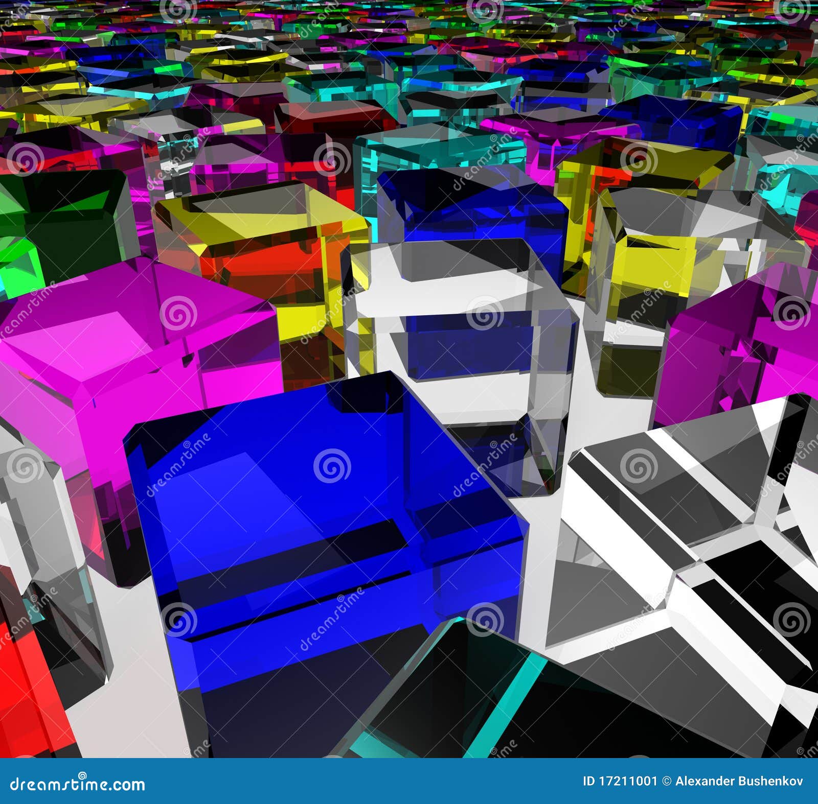 Color glass cubes stock illustration. Illustration of reflection - 17211001