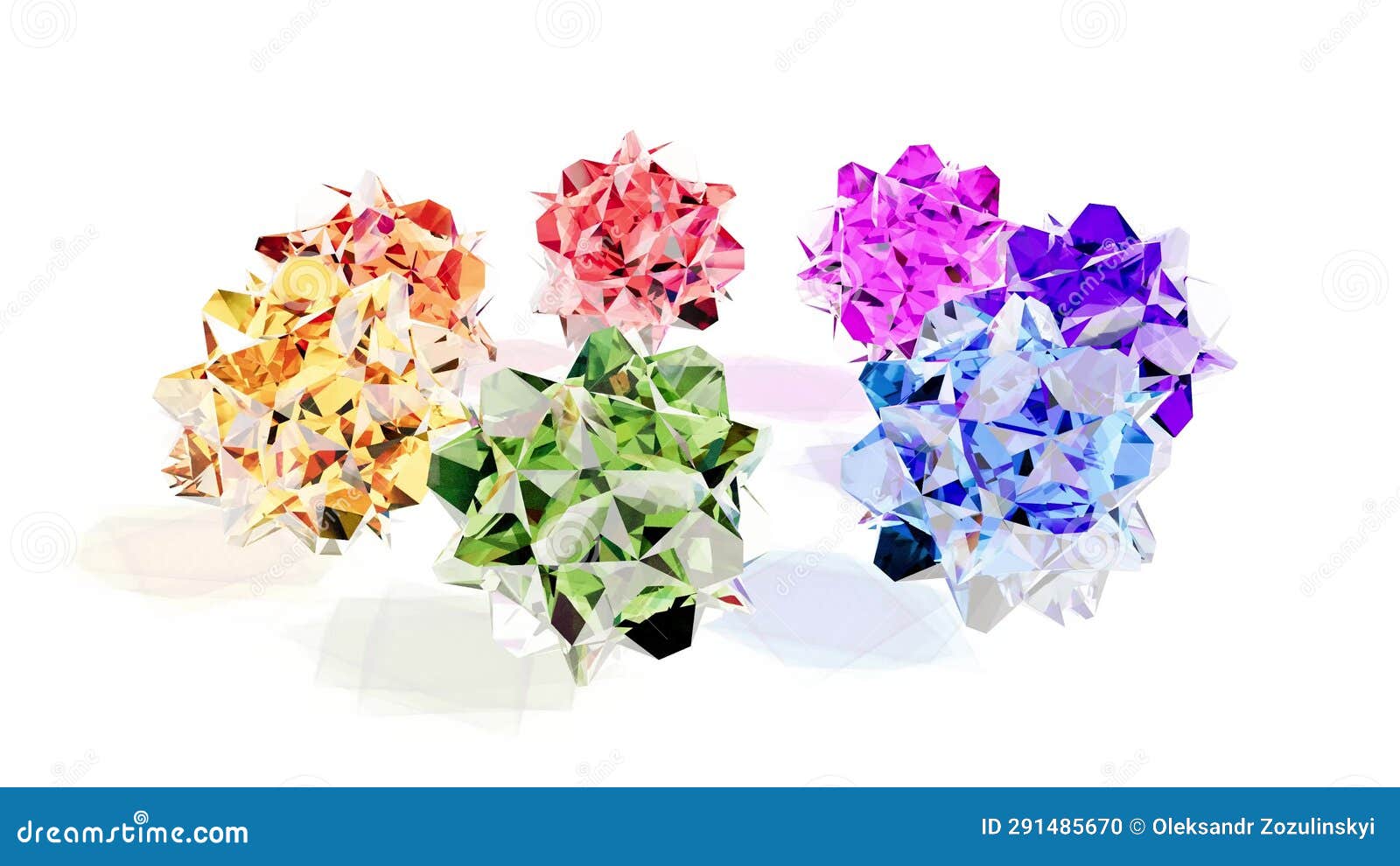 Color Glass 3d Stars Rotate Intro 3d Stock Illustration - Illustration ...