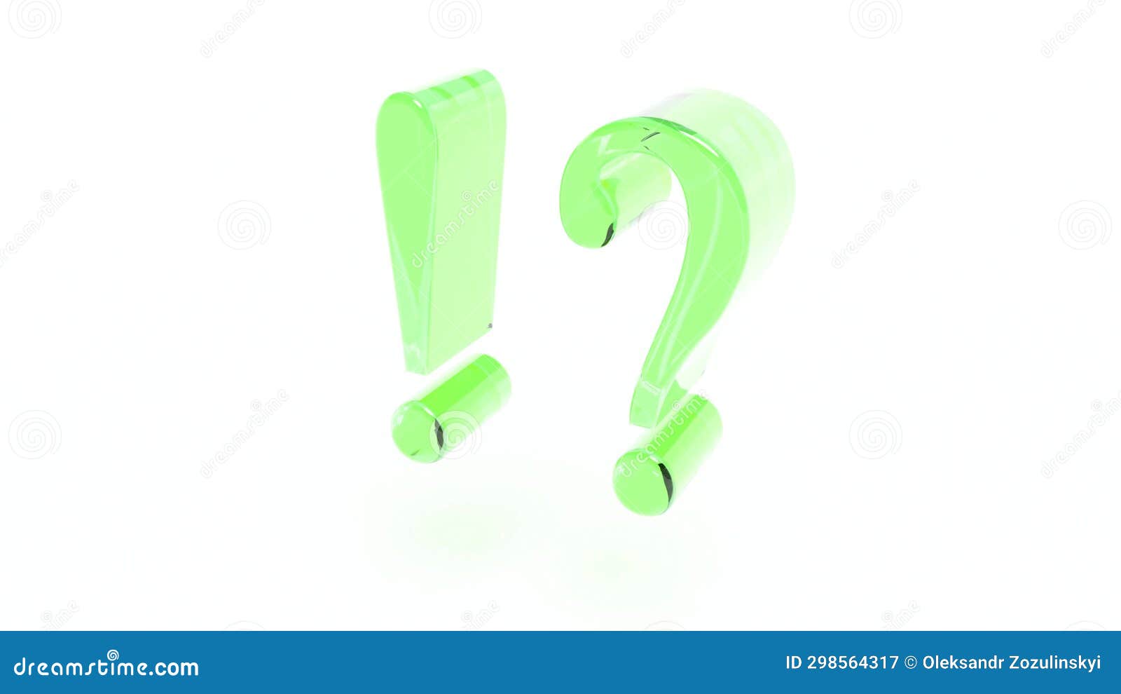 Color Glass Question Mark and Attention Intro 3d Stock Illustration ...